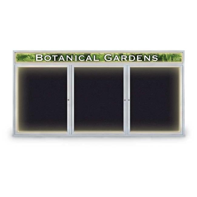96 x 48 in. Triple Door Traditional Indoor with Header & Illumination ...