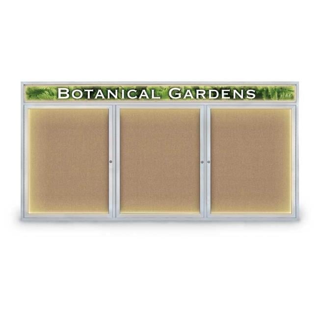96 x 48 in. Triple Door Traditional Indoor with Header & Illumination ...