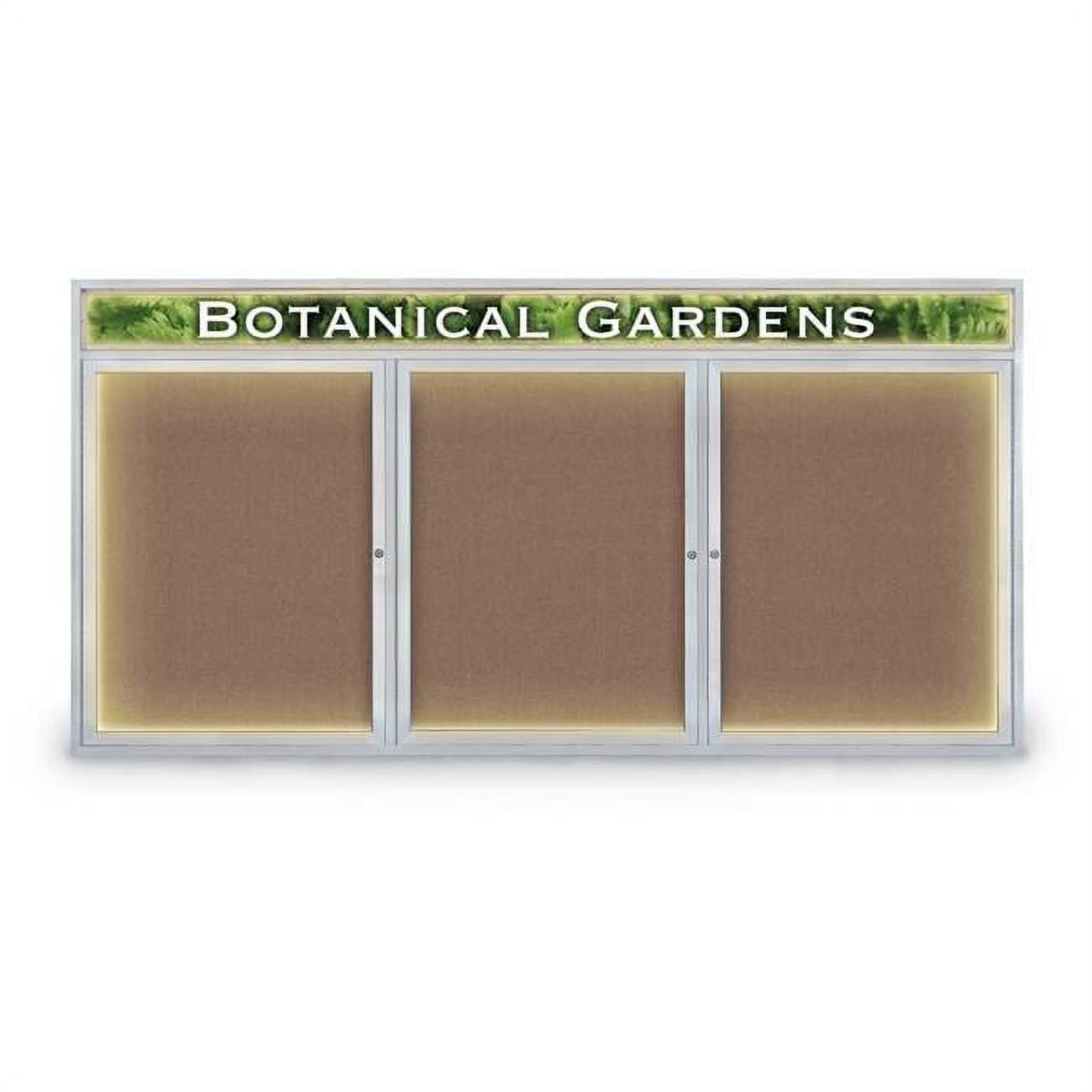 96 x 48 in. Triple Door Traditional Indoor with Header & Illumination ...