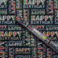 96"x30" 'Happy Birthday' Gift Wrapping Paper Black - Walmart.com