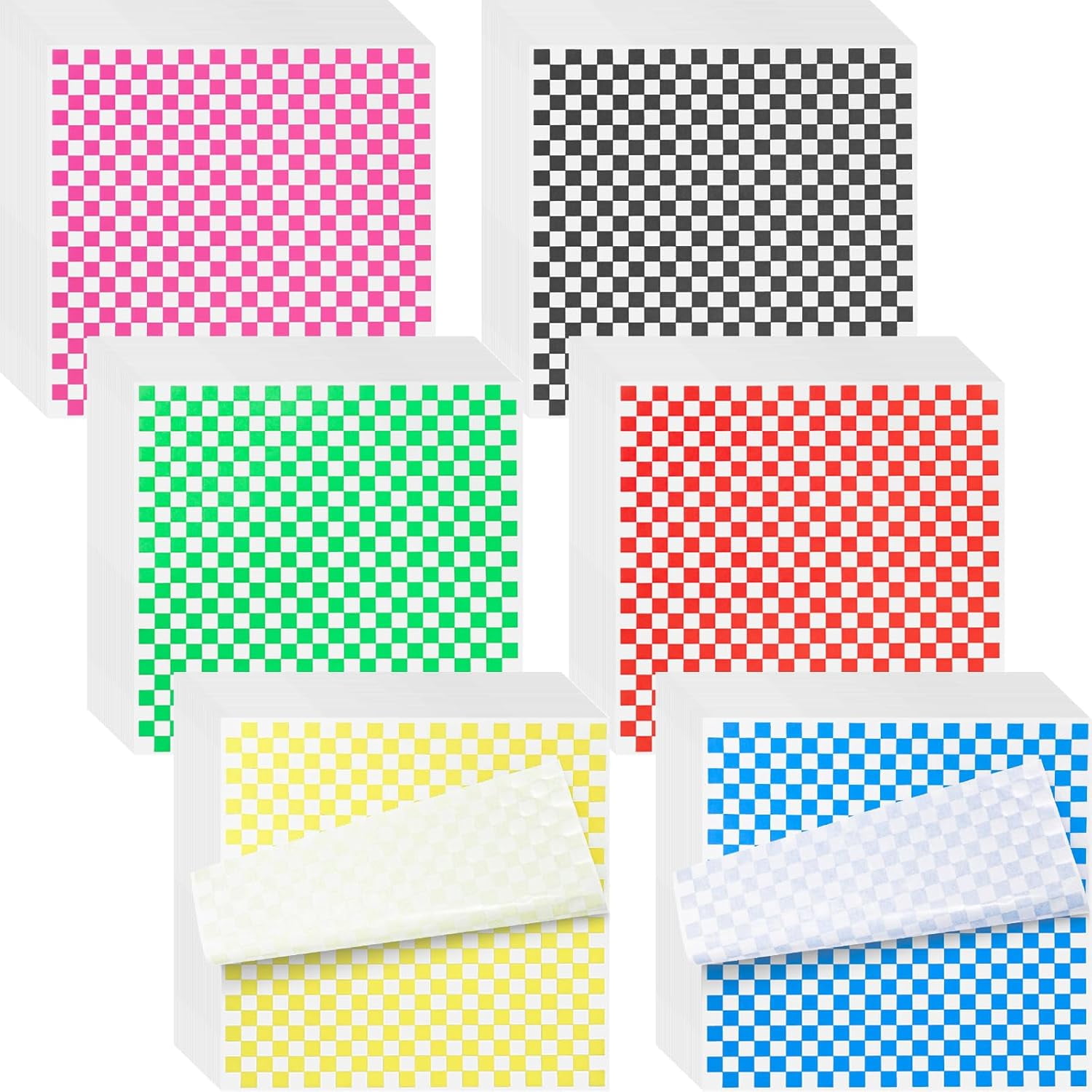 960 Pieces Deli Wax Paper Sheets 12 x 12 inches Checkered Sandwich ...