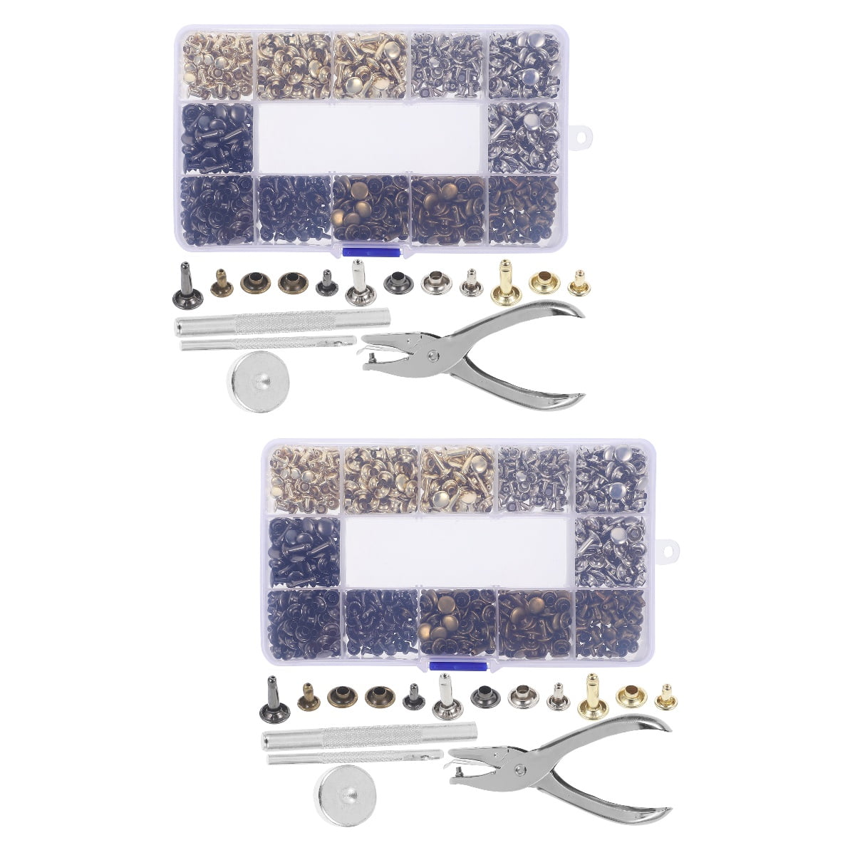 960 Sets DIY Rivets Double Tubular Metal Studs Bag Leather Crafts ...