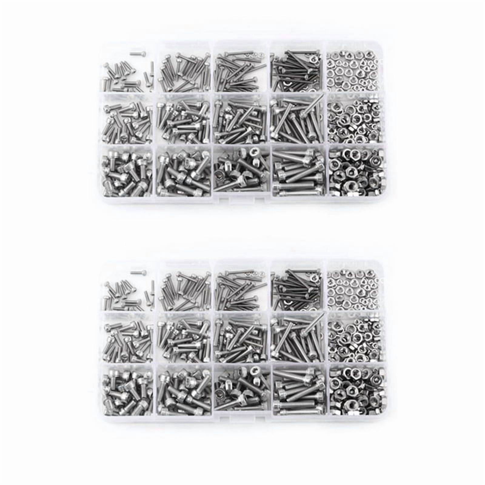 960pcs M2 M3 Hex Socket Screws Set Stainless Steel Hex Socket Cap Nuts ...