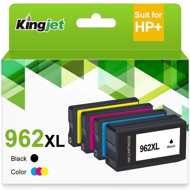 HP 962XL Ink Cartridge 4 Pack for OfficeJet Pro Series (Black, Cyan ...