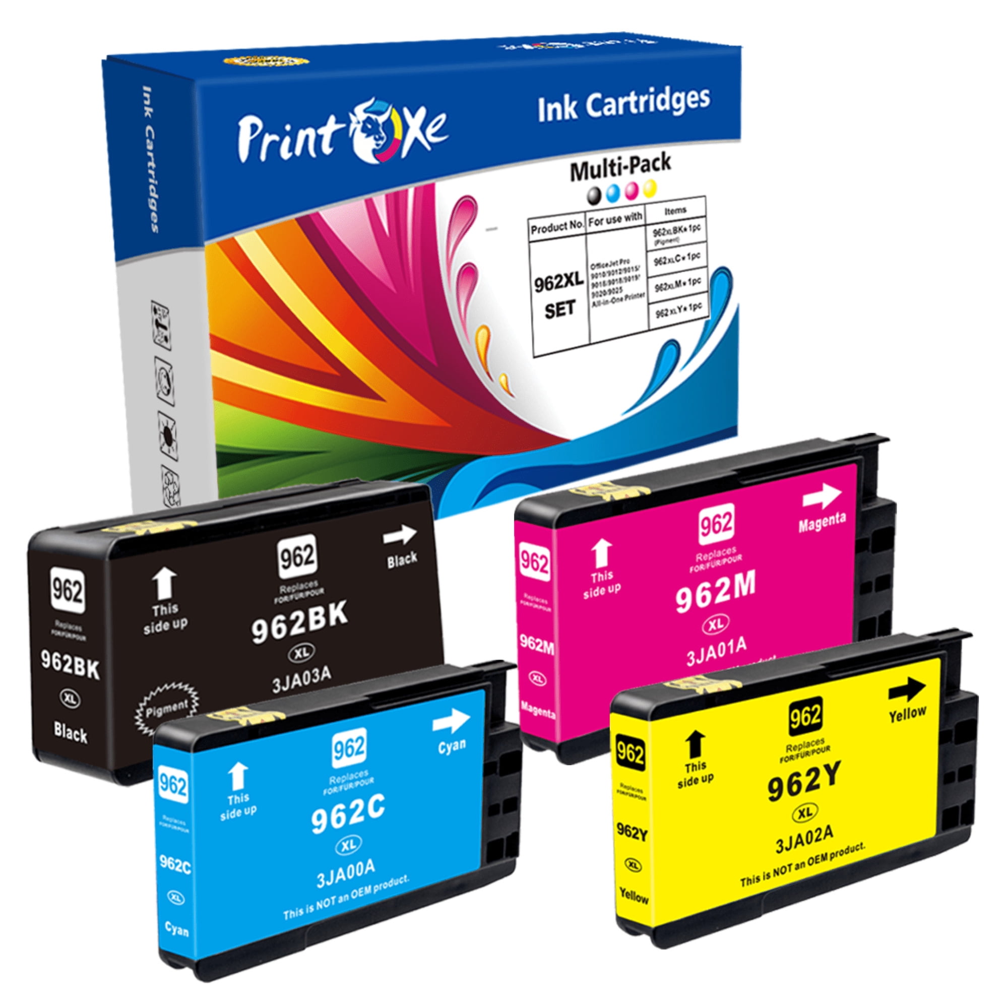 962 XL Set ; 4 Ink Cartridges Compatible for HP 962XL (NOT for Models ...