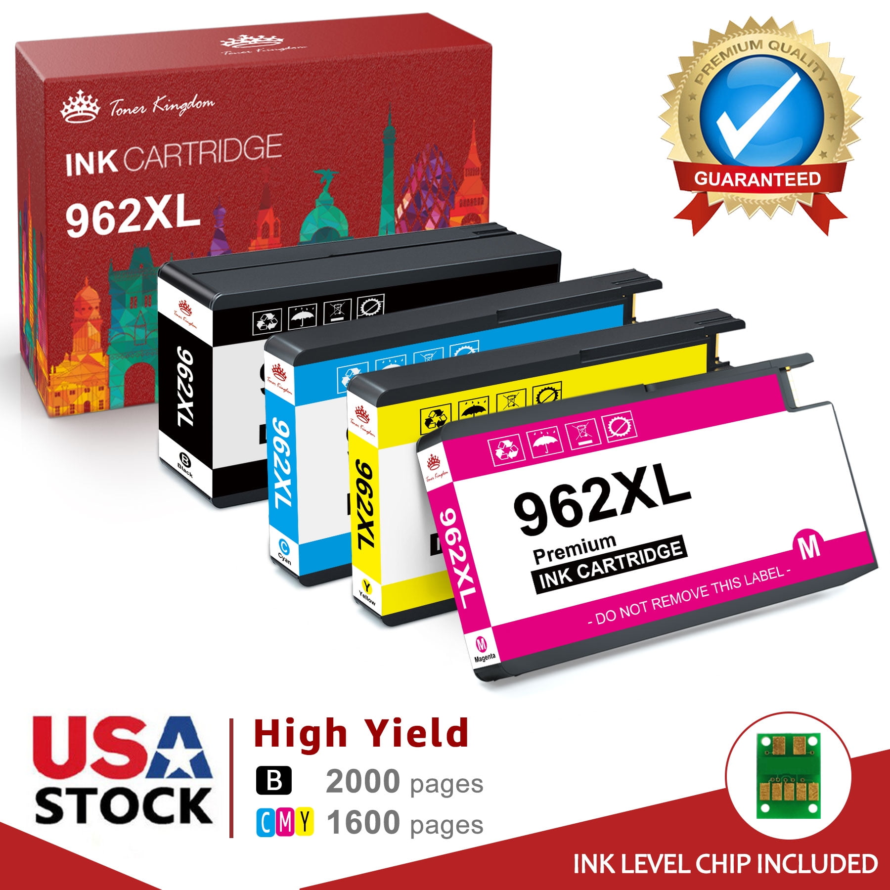 962XL Combo Pack Replacement for HP 962 Ink Cartridge 4 Pack for ...