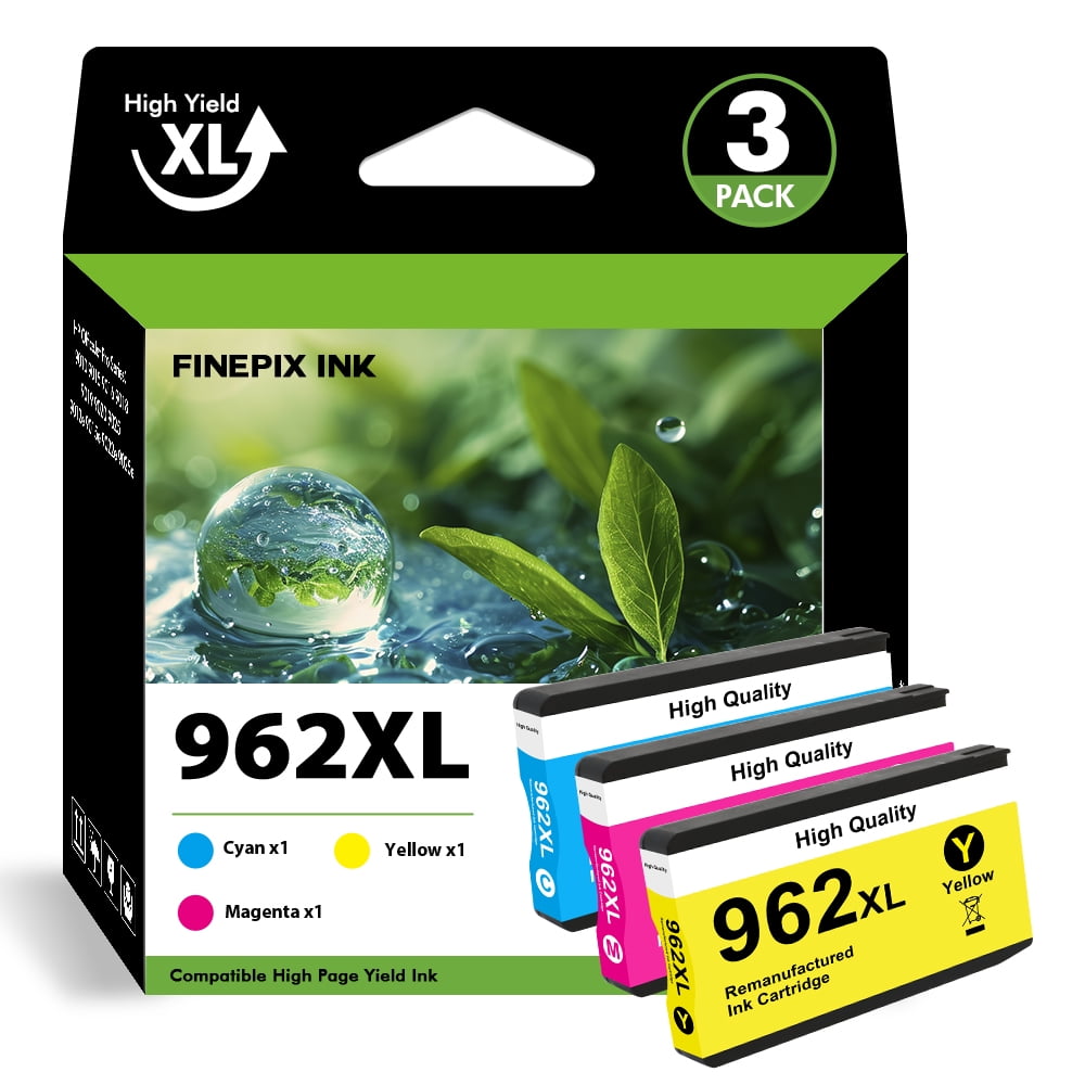 962XL Ink Cartridge Compatible for HP 962 XL 962 Printer Ink 3 Pack for OfficeJet Pro 9015 9020 ...