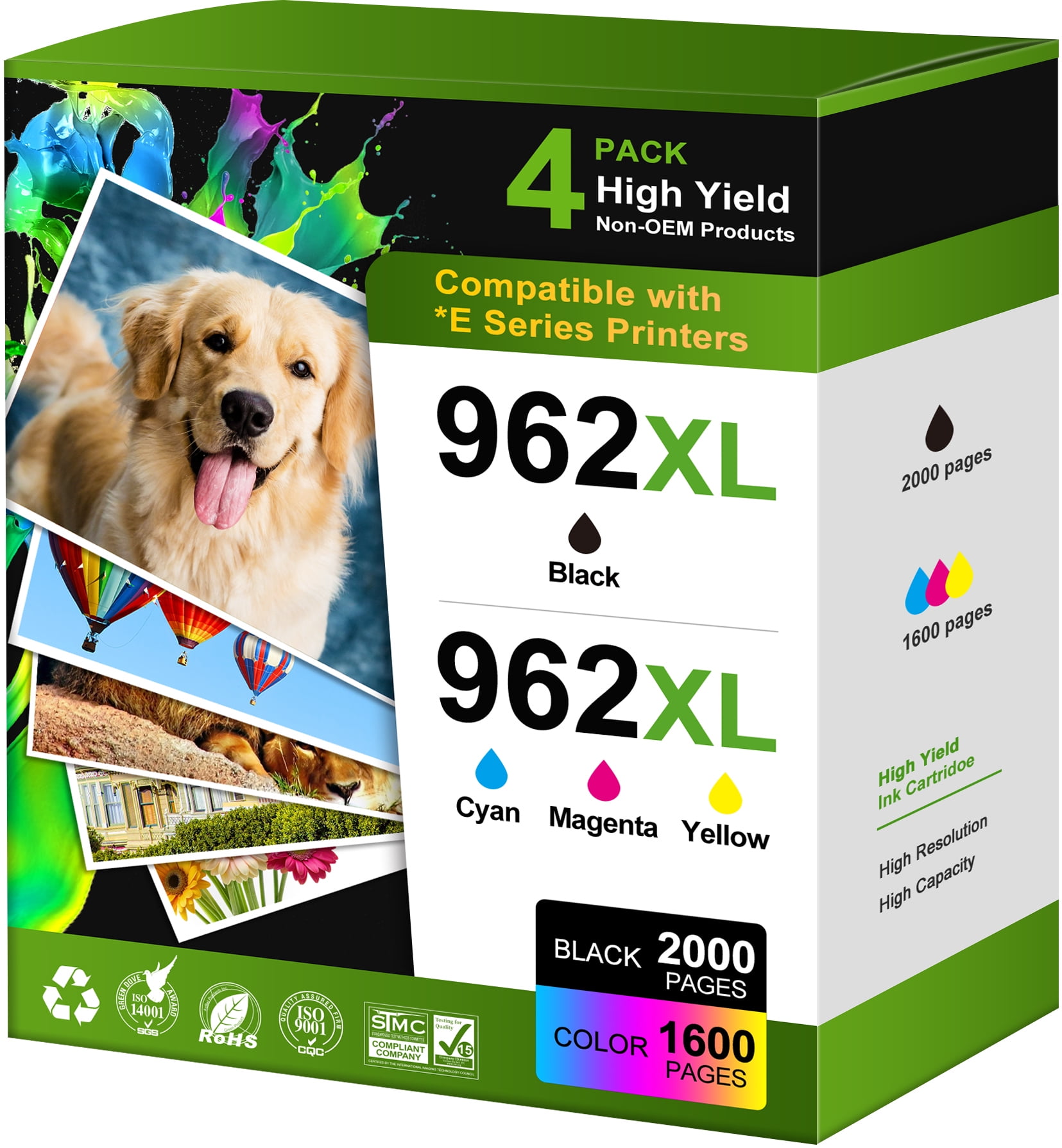HaloFox 962XL Ink Cartridge, Compatible with HP 9015 9025 9010 9020 ...