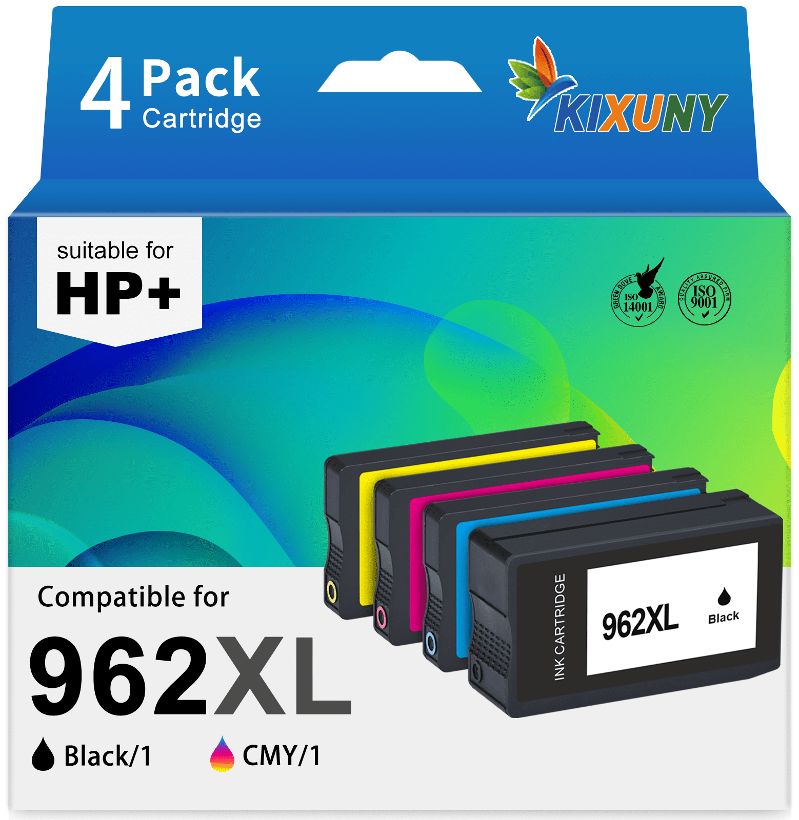 962XL Ink Cartridges Compatible for HP 962 Ink Cartridges HP 962 XL Combo Pack (Black Cyan ...