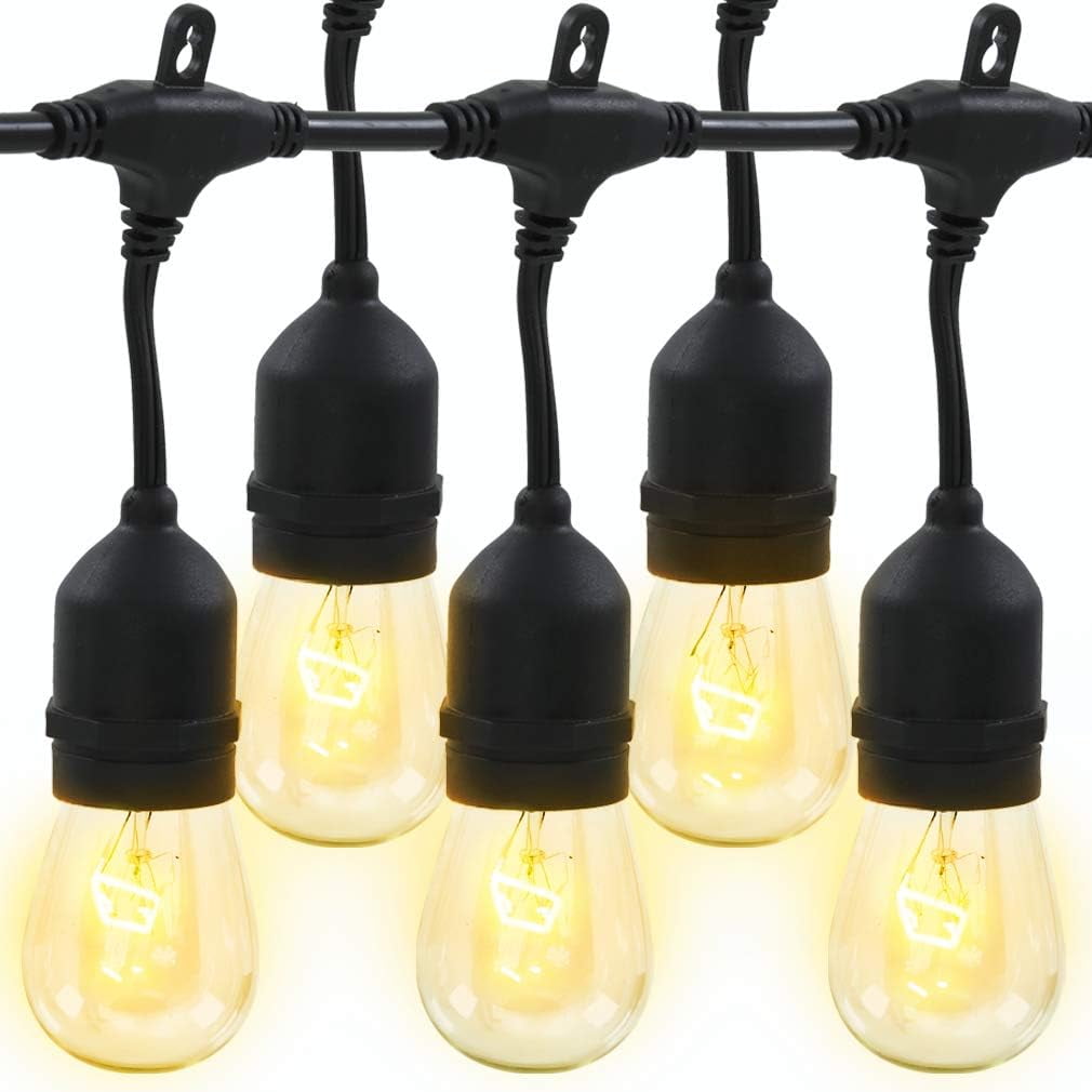 96FT Outdoor String Lights Patio Lights Weatherproof Incandescent ...