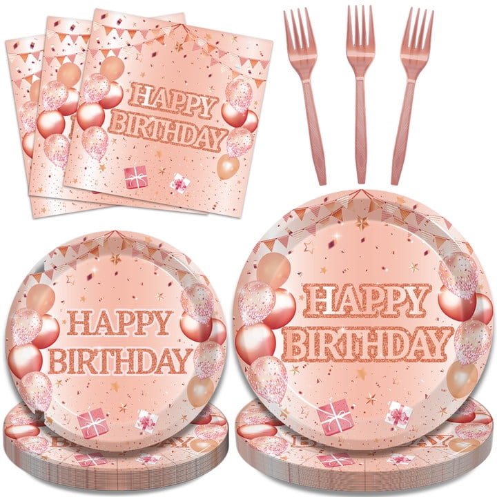 96PCS Birthday Party Tableware Set Birthday Party Supplies Birthday ...