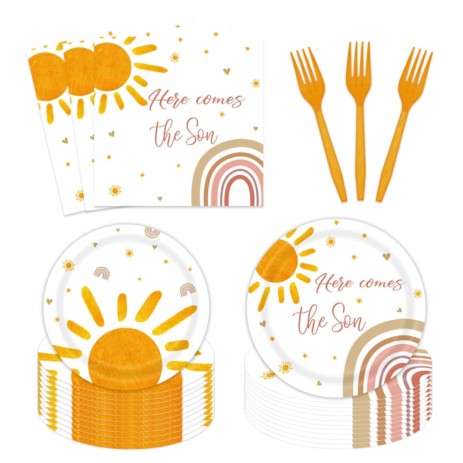 96PCS Here Comes The Son Party AFN1Decoration Sun Baby Shower Party ...