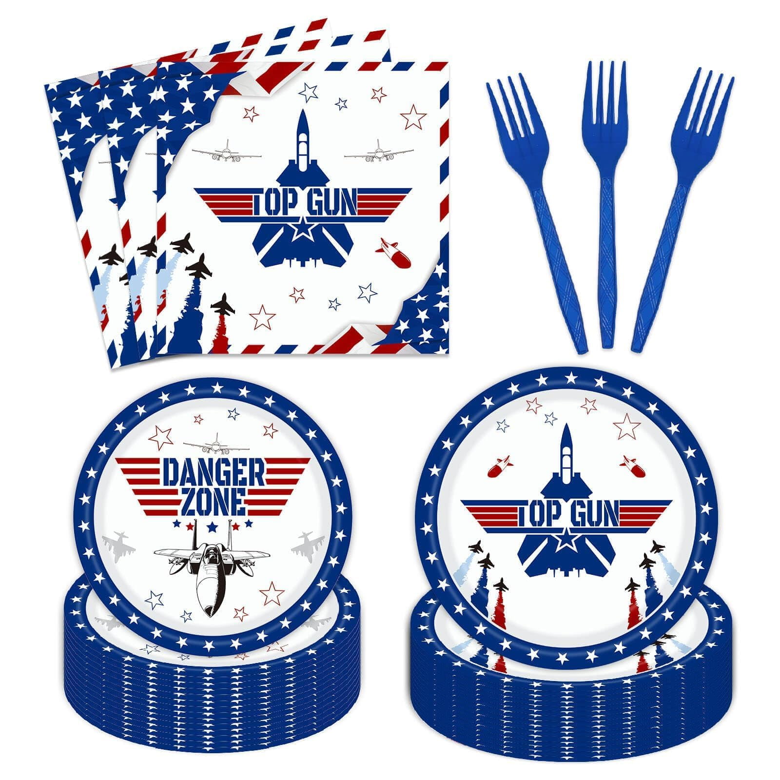 96PCS Fighter Jet Pilot Party Plates ZLK1 and Napkins Military Jet ...