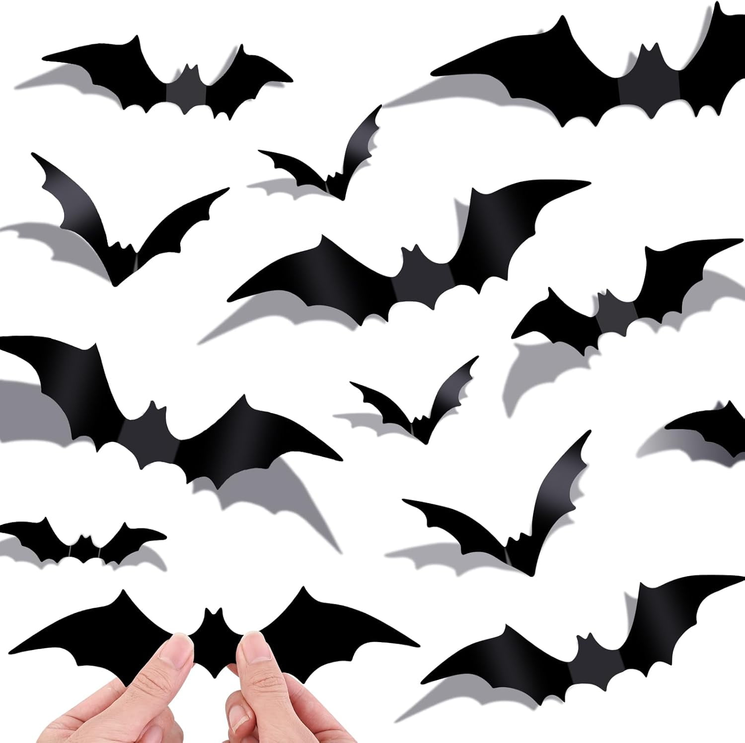 96PCS Halloween Bats Decoration, 3D Bats Wall Decor, 4 Different Sizes ...