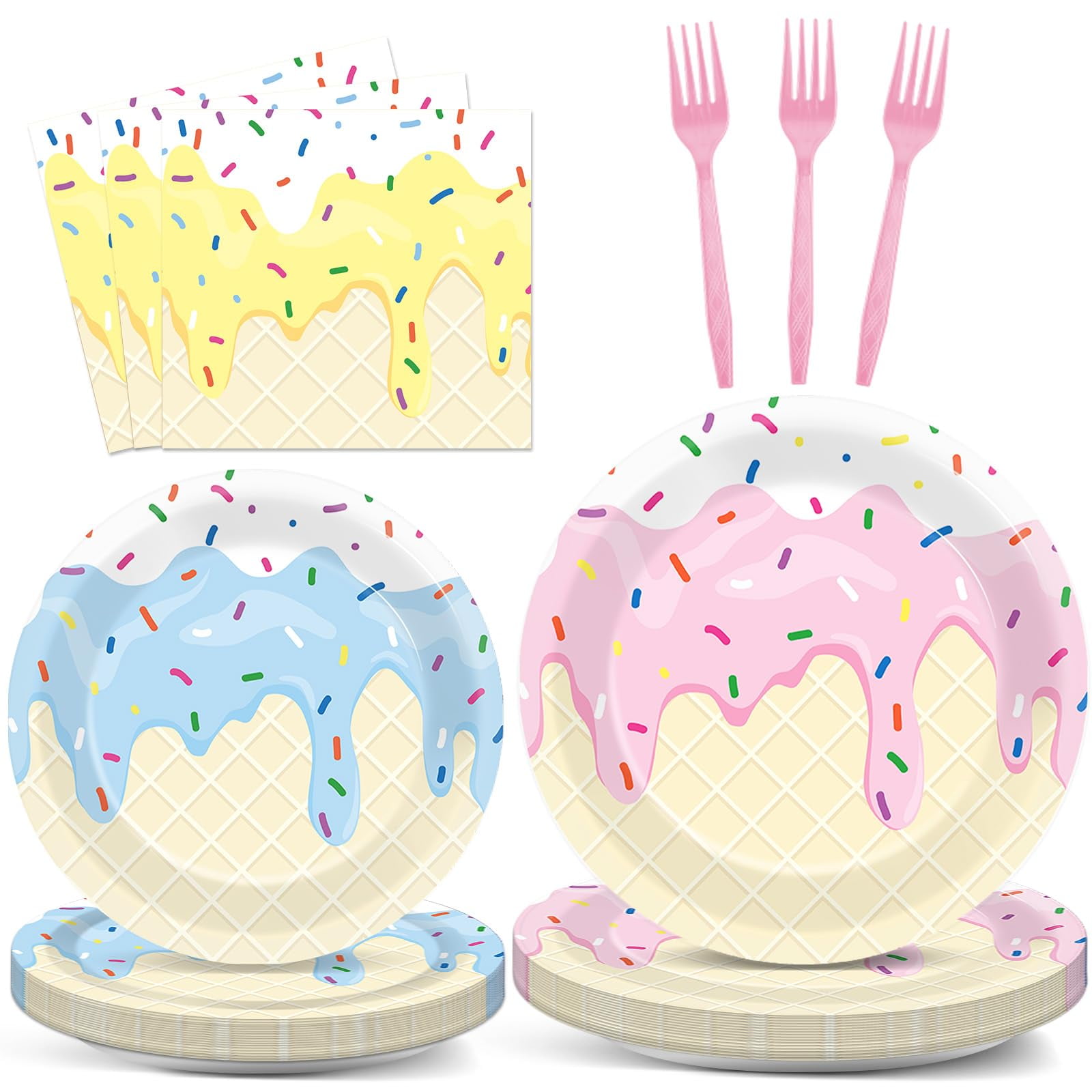 96PCS Ice Cream Party IFF17 Decorations Ice Cream for Birthday Party ...