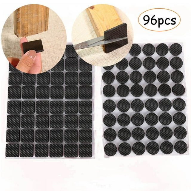 96PCS Non-slip Self Adhesive Furniture Rubber Table Sofa Mat Leg Pads ...