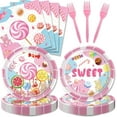 96Pack Candyland Decorations Plates and Napkins Sets, CandyLand Party ...