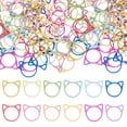 96Pcs 12 Colors Baking Painted Iron Stitch Markers Cat Head Mixed Color ...