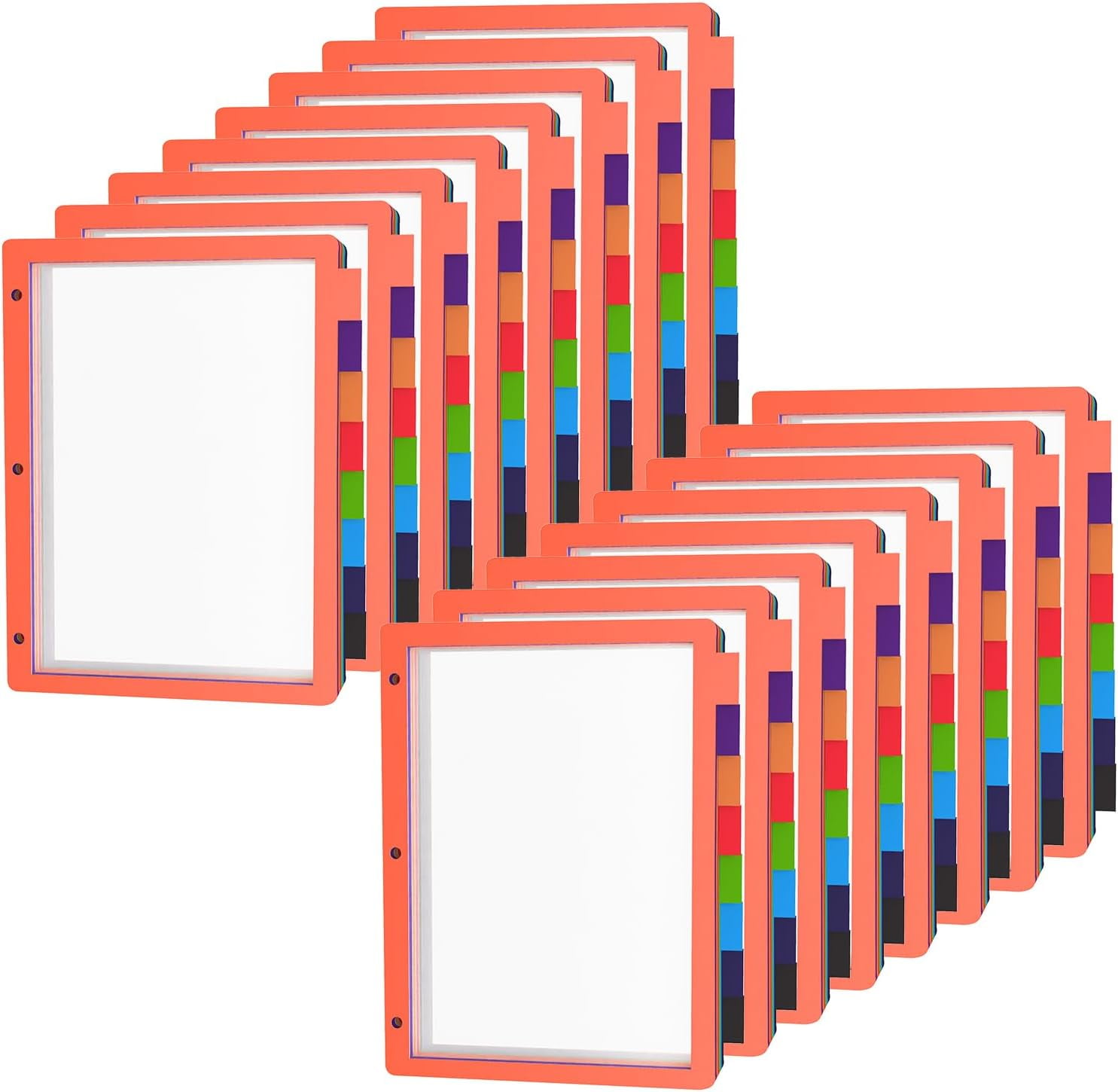 96Pcs/12 Set 8 Tab Dividers for 3 Ring Binder, 96 Pcs Clear Color 3 ...