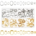 96Pcs 24 Styles Brass Open Back Bezel Sew on Prong Settings Claw ...