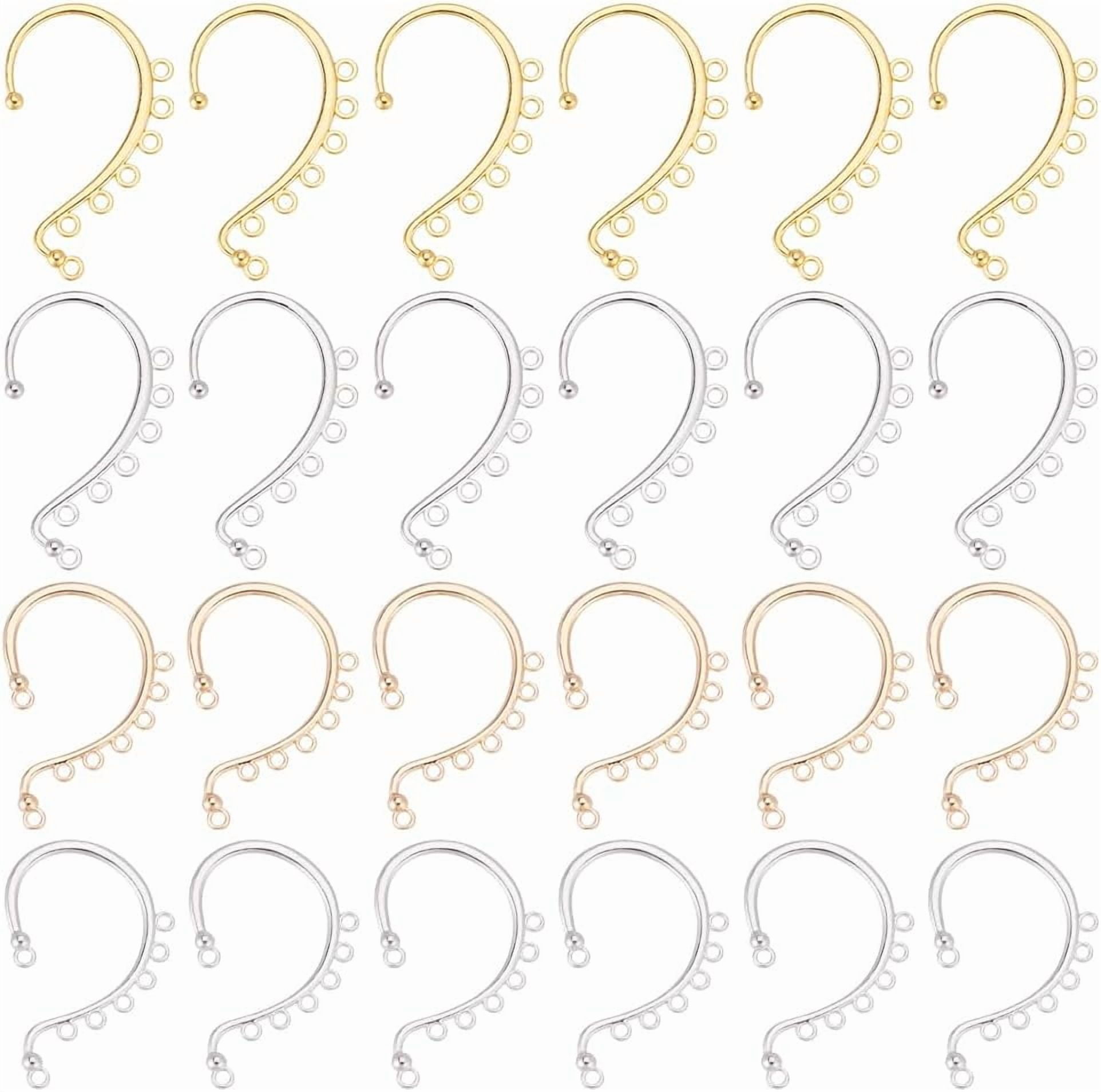 96Pcs 4 Styles DIY Ear Cuffs Earrings 7 Holes Wrap Around Ear Cuffs ...