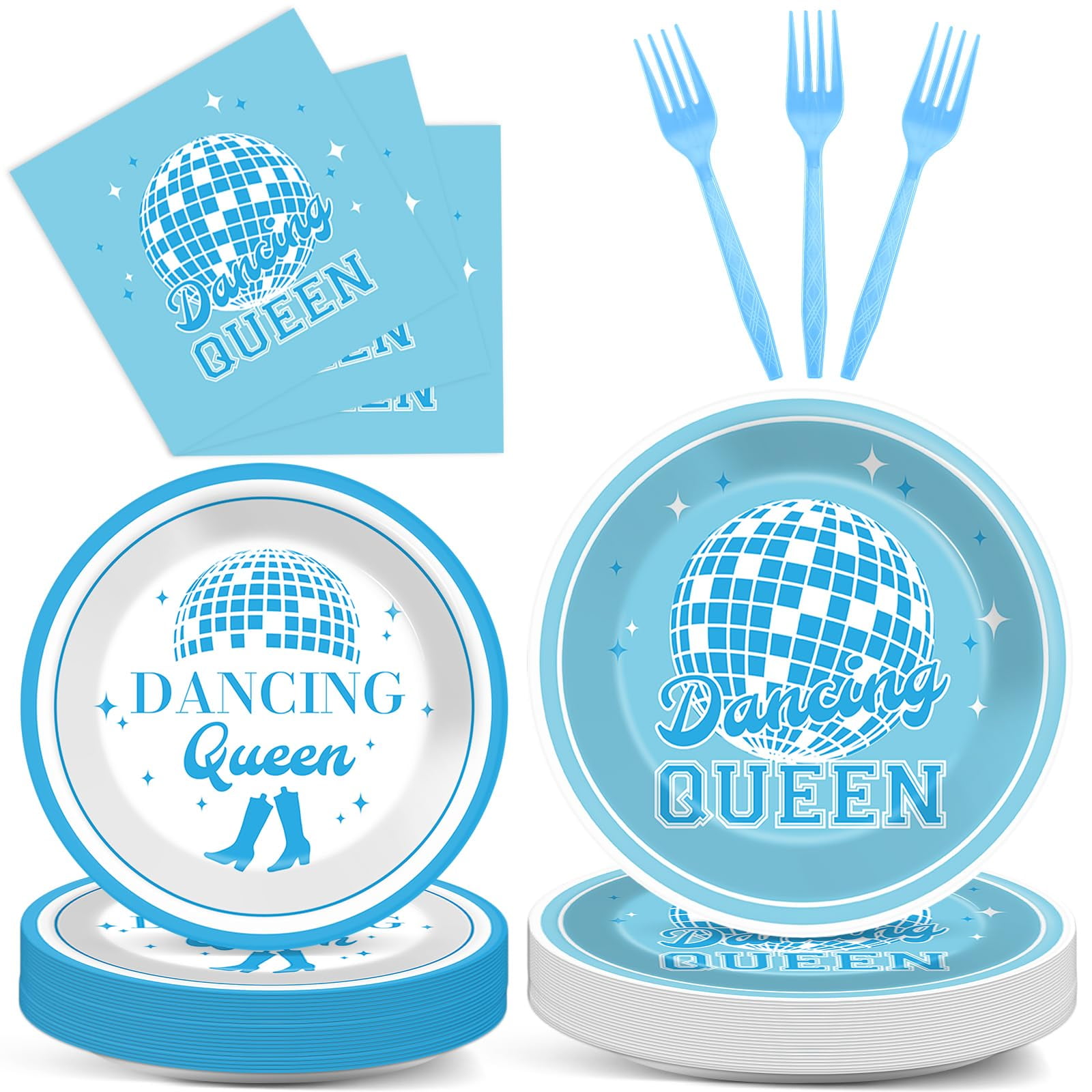 96Pcs Dancing Queen Party Supplies Dancing Queen Paper Plates Napkins ...