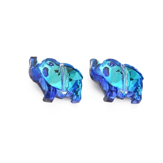 96Pcs Electroplate Glass Beads Strands Faceted Elephant Dodger Blue ...
