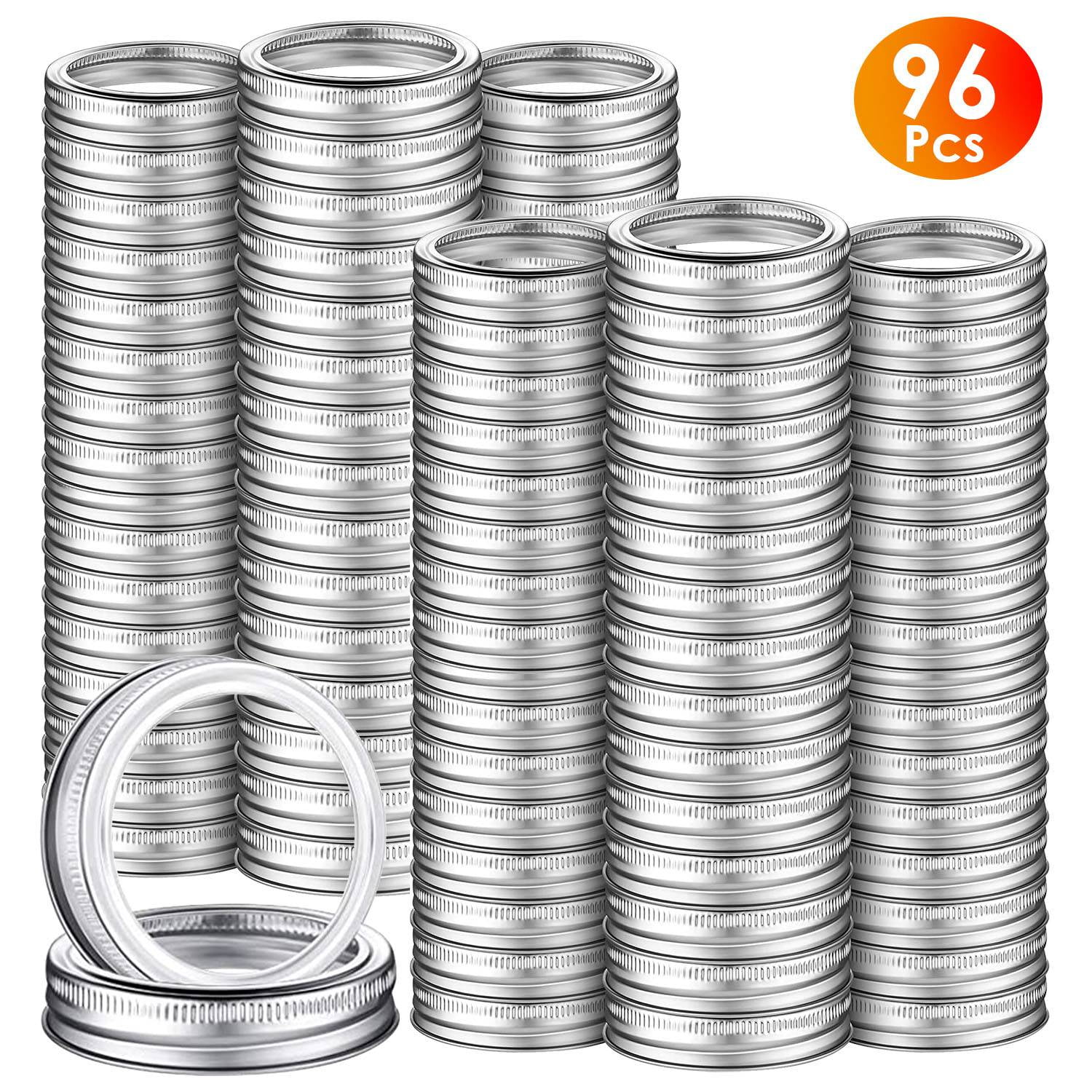 96Pcs Regular Mouth Mason Jar Rings, TeqHome Canning Jar Rings, Leak ...