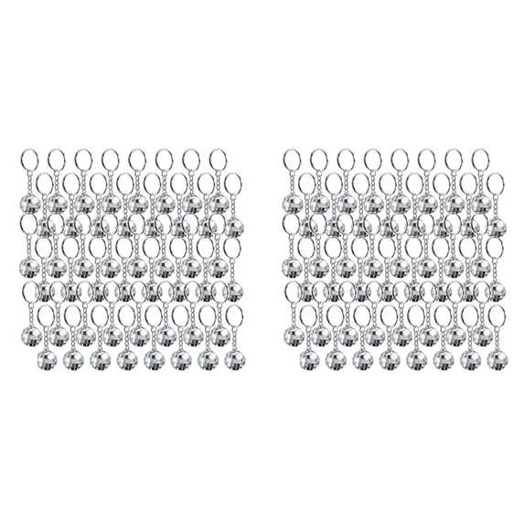 96Pcs Set Disco Ball Keychain Mirror Keyring Reflective Ball Key Chain ...