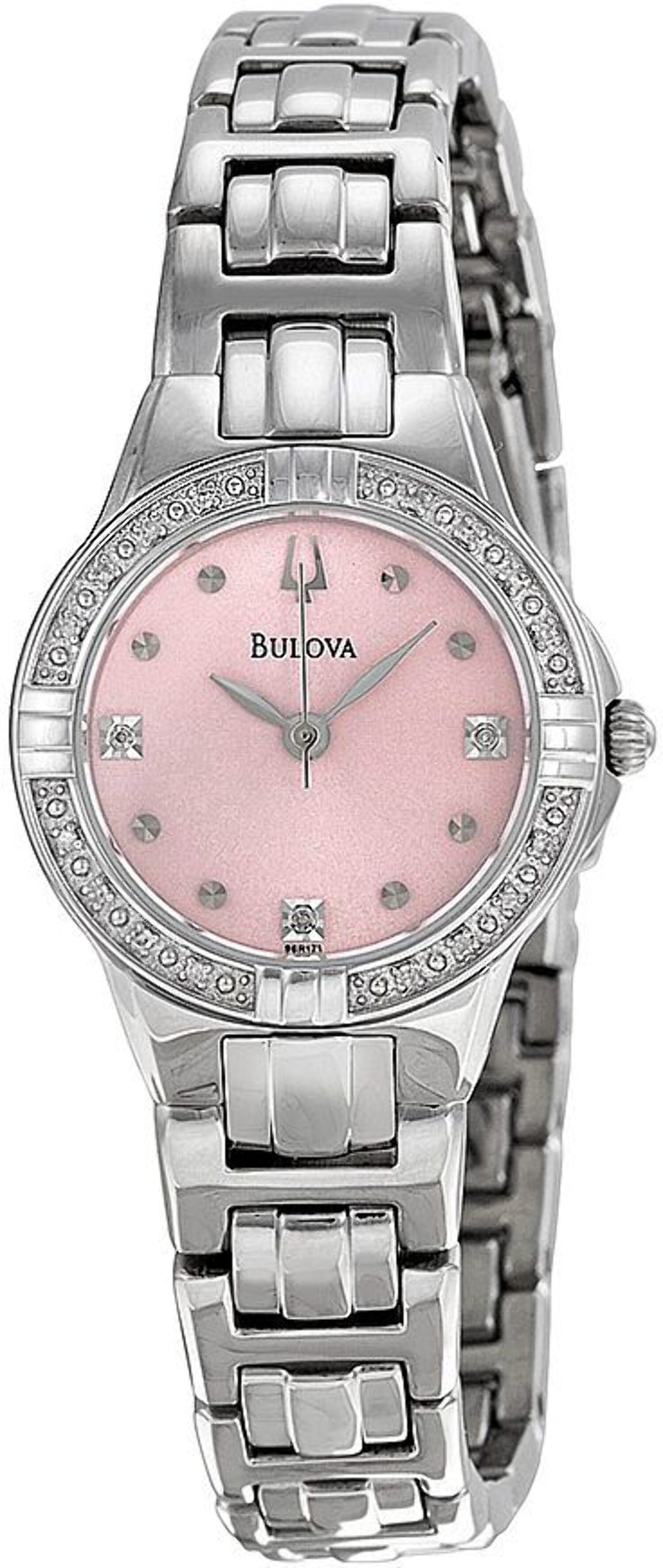 96R171 Women's Diamond Light Pink Dial Steel Bracelet Watch - Walmart.com
