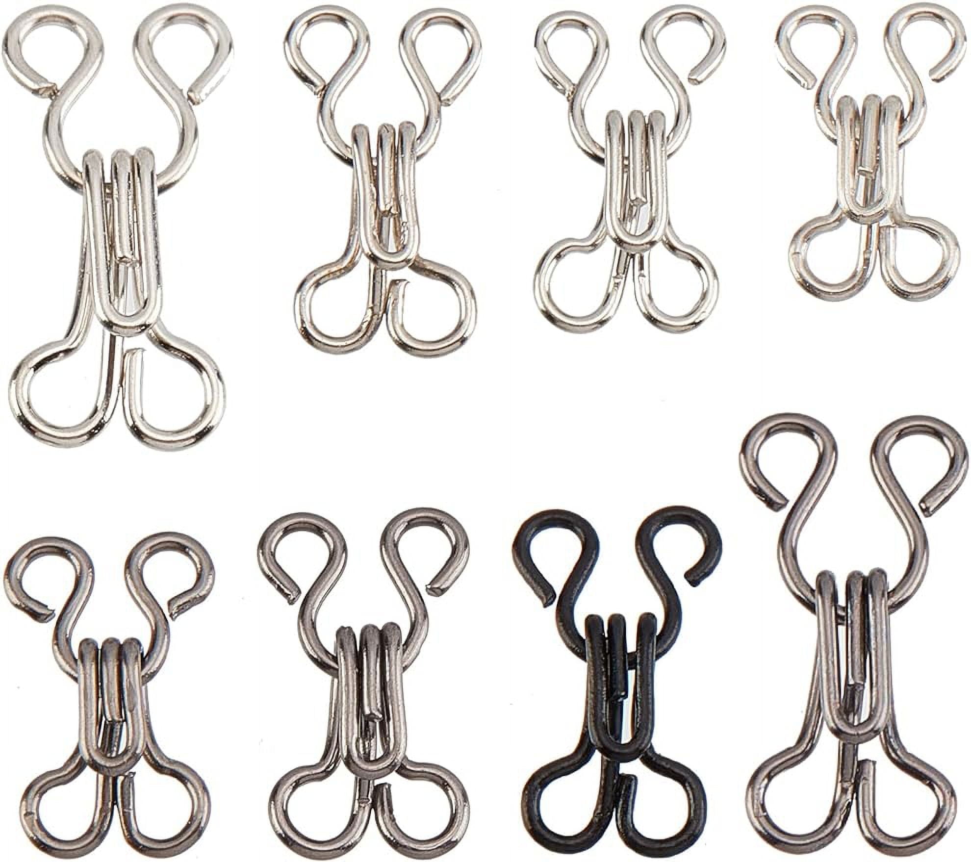 96Sets Sewing Hooks and Eyes Closure Iron Bra Hooks Replacement with a ...