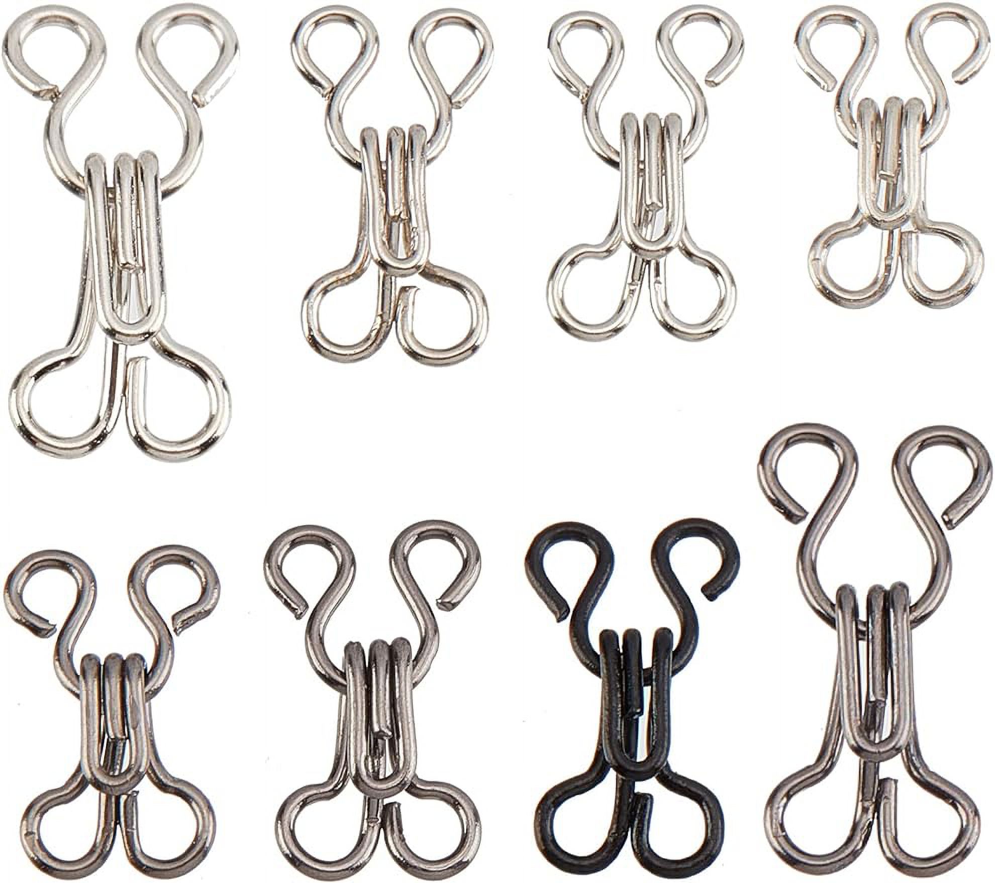 96Sets Sewing Hooks and Eyes Closure Iron Bra Hooks Replacement with a ...