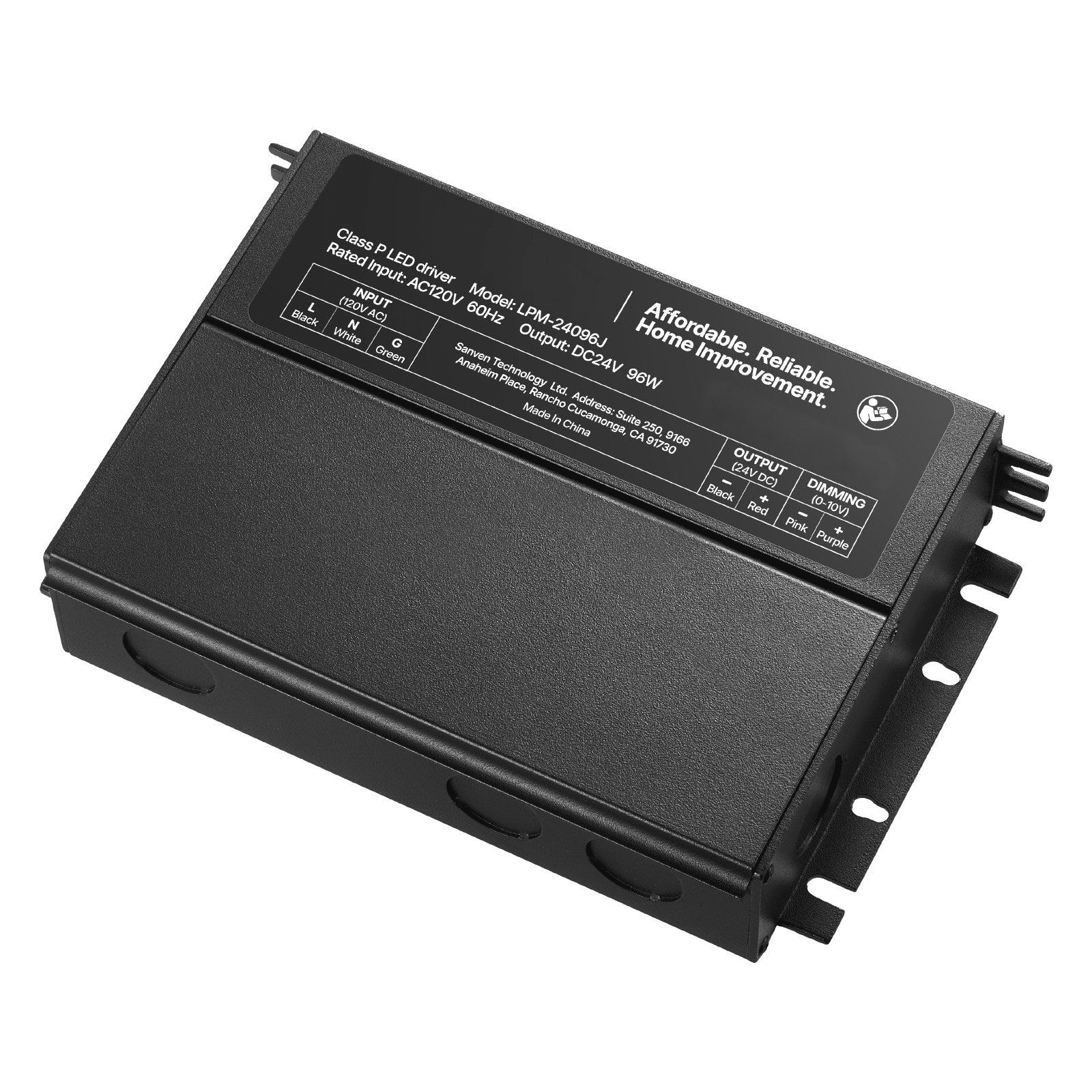 96W 24V Dimmable LED Driver - AC to DC Power Supply Transformer ...