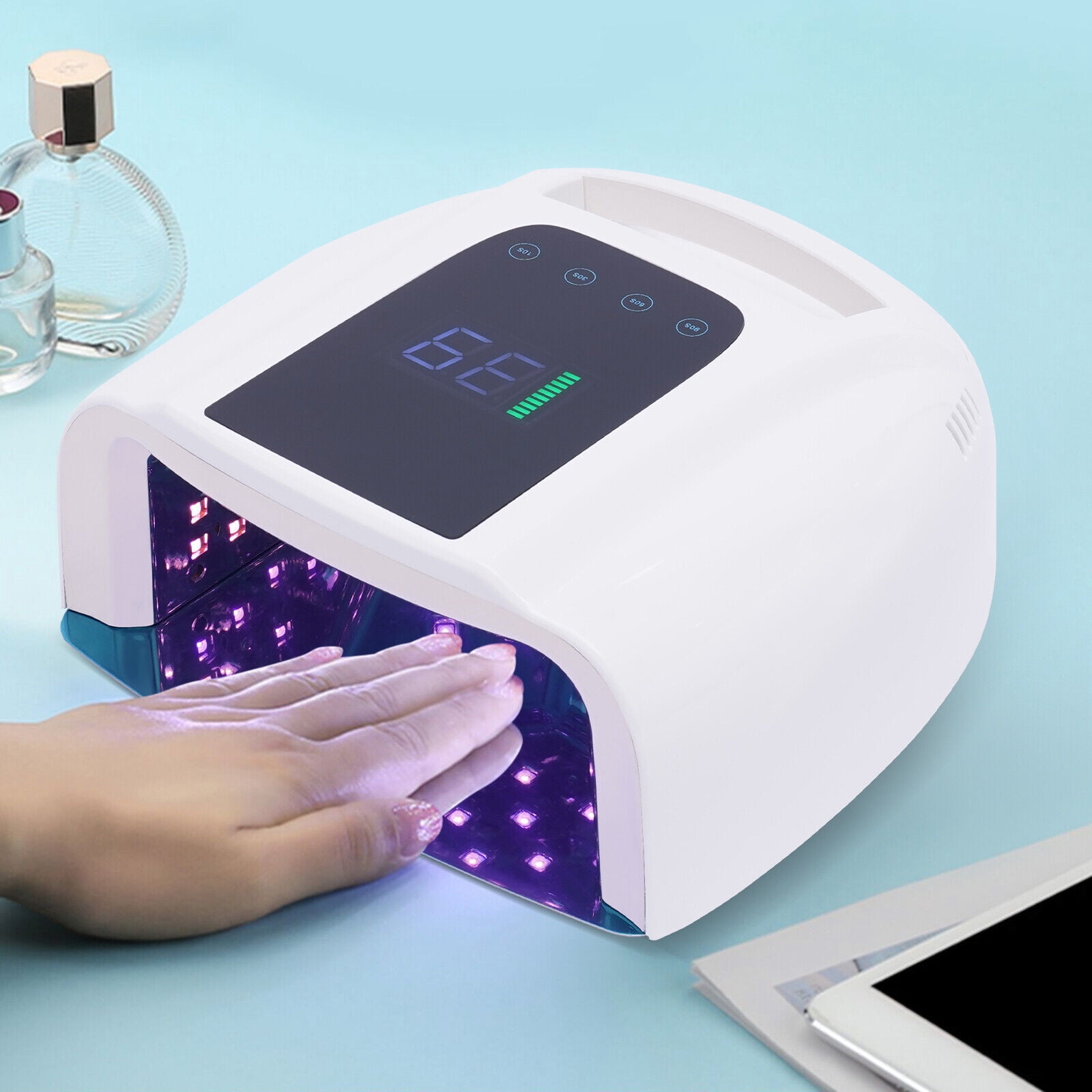 96W UV LED Cordless Nail Lamp Dryer Gel Nail Polish Curing Lamp ...