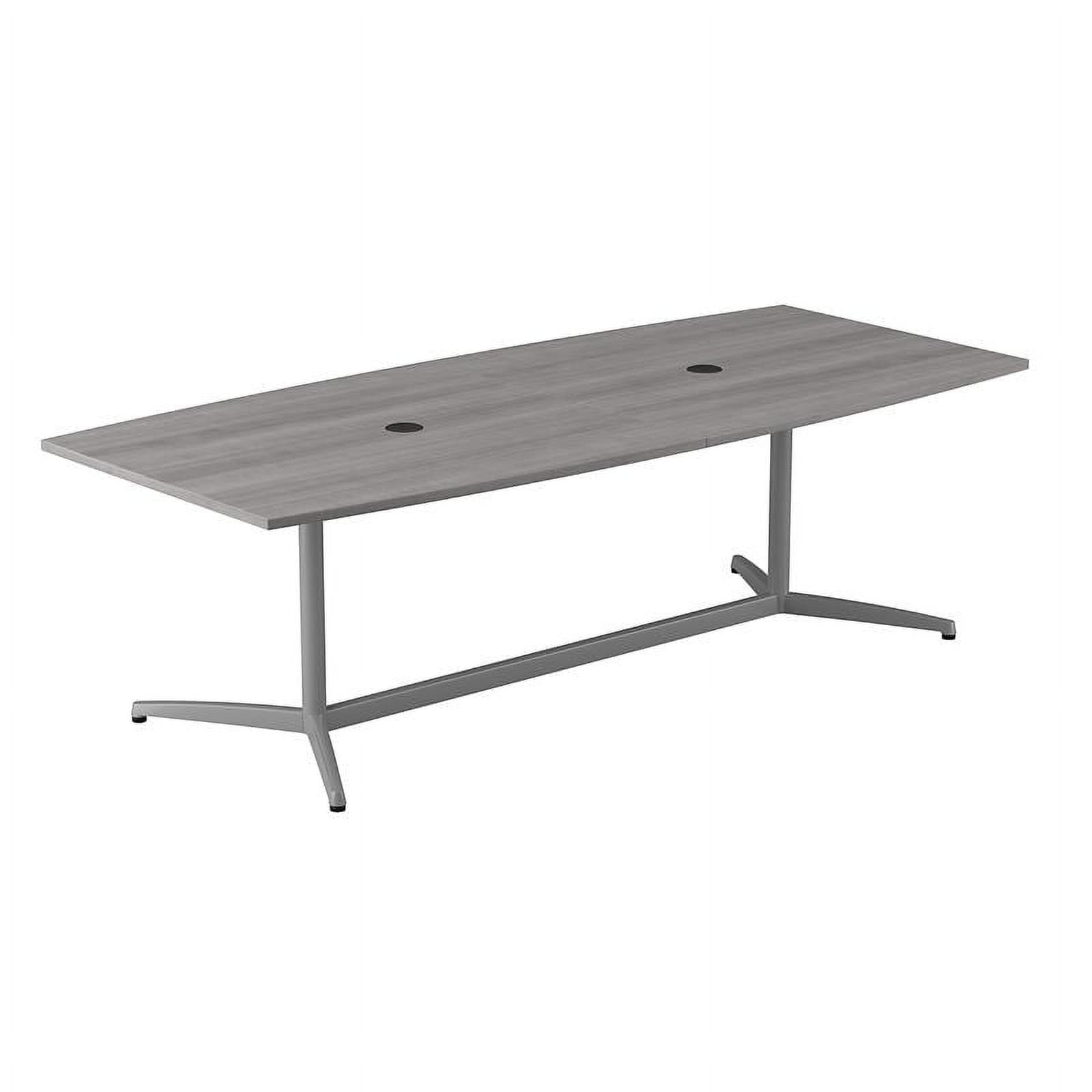 96W x 42D Conference Table with Metal Base in Platinum Gray ...