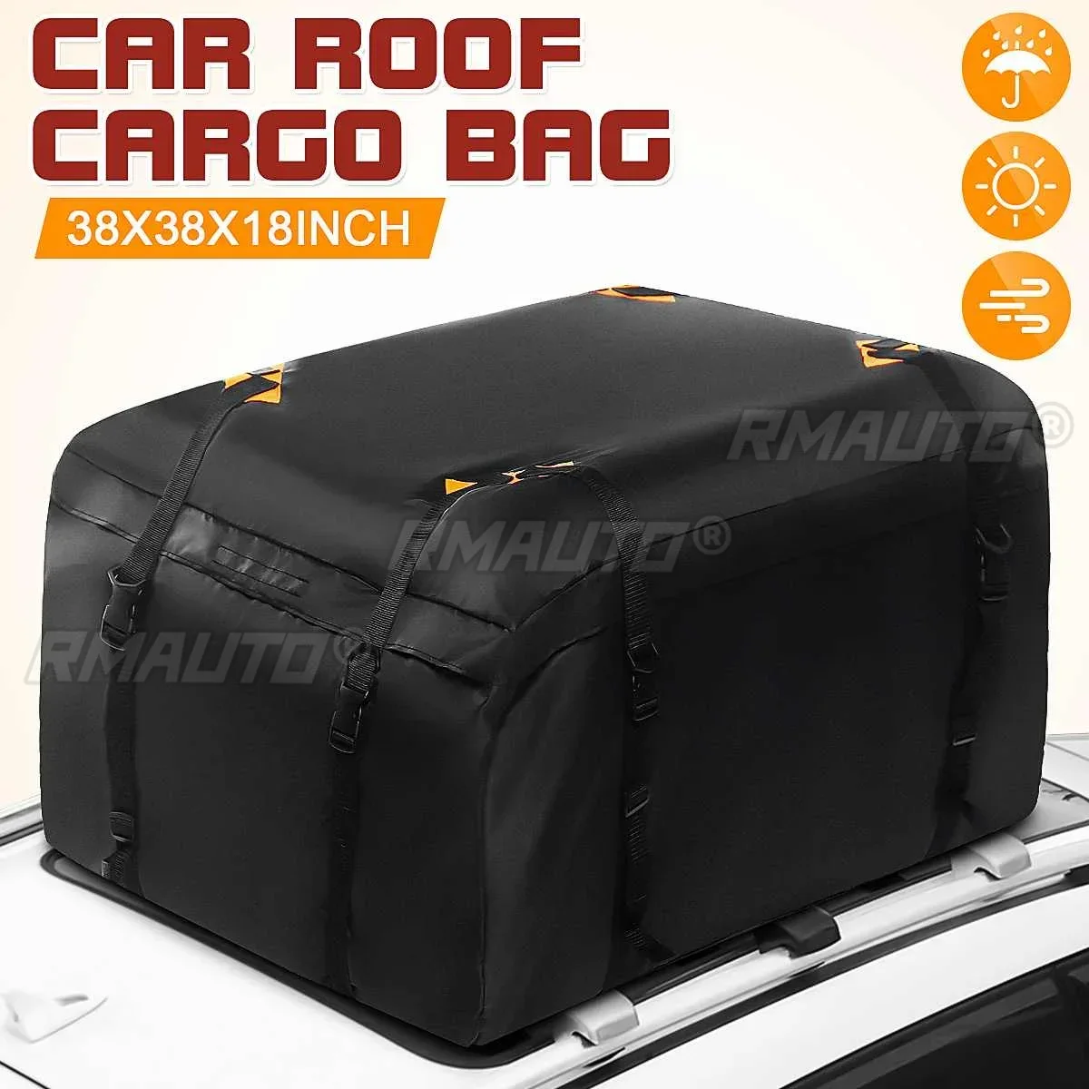 96X96X46cm Universal Car Top Roof Rear Trunk SUV Cargo Luggage Baggage ...