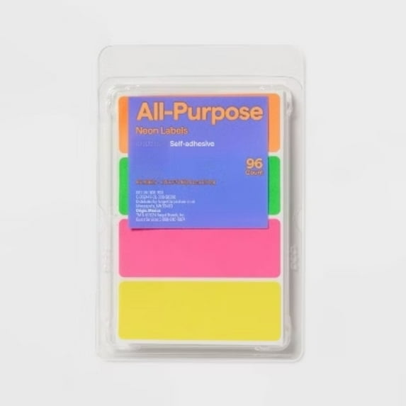 96ct 1" by 2.75" Permanent Neon Labels – High-Visibility Adhesive ...