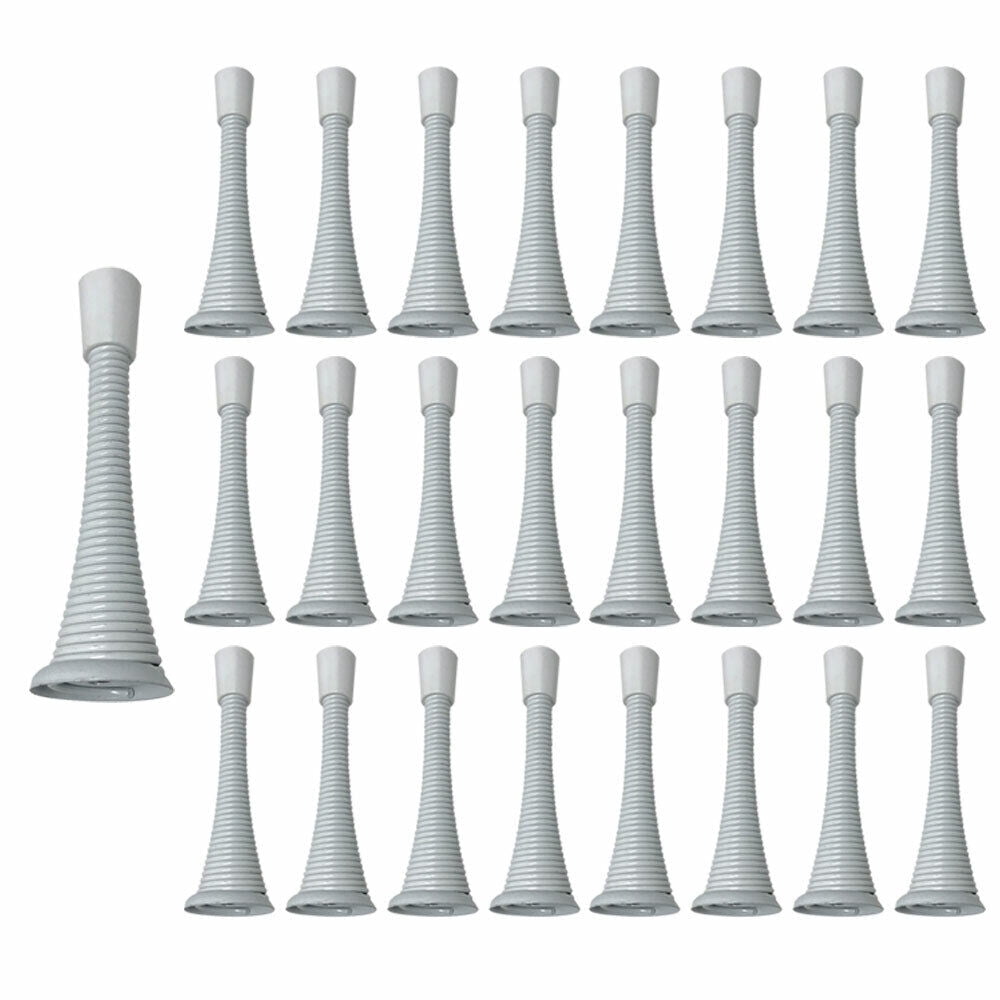 96ct Spring Door Stop 3" Heavy Duty Stopper Steel w/ Plastic Bumper, White - Walmart.com