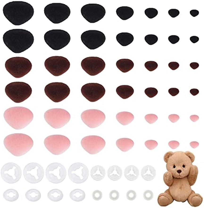 96pcs Flocking Safety Noses Crafts Amigurumi Noses Pink Pig Nose Velvet ...