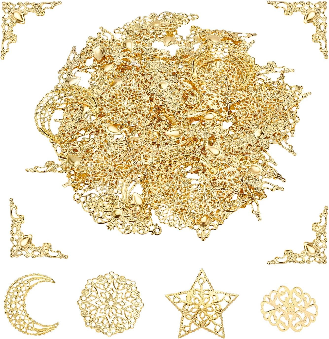 96pcs Iron Filigree Corner Embellishments Corner Protectors Hollow ...