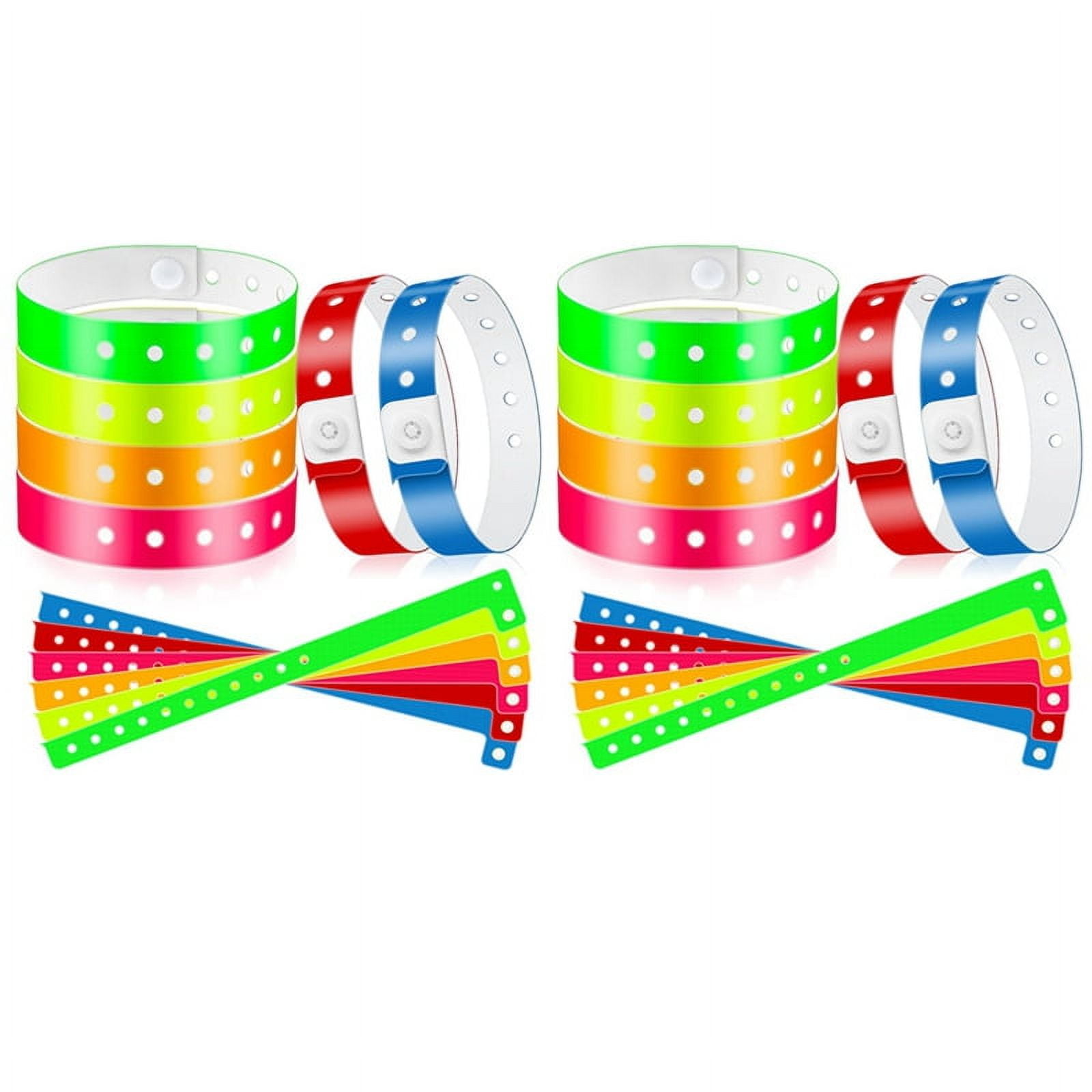 96pcs Vinyl Wristbands Plastic Event Wristbands Colorful Wristbands for ...