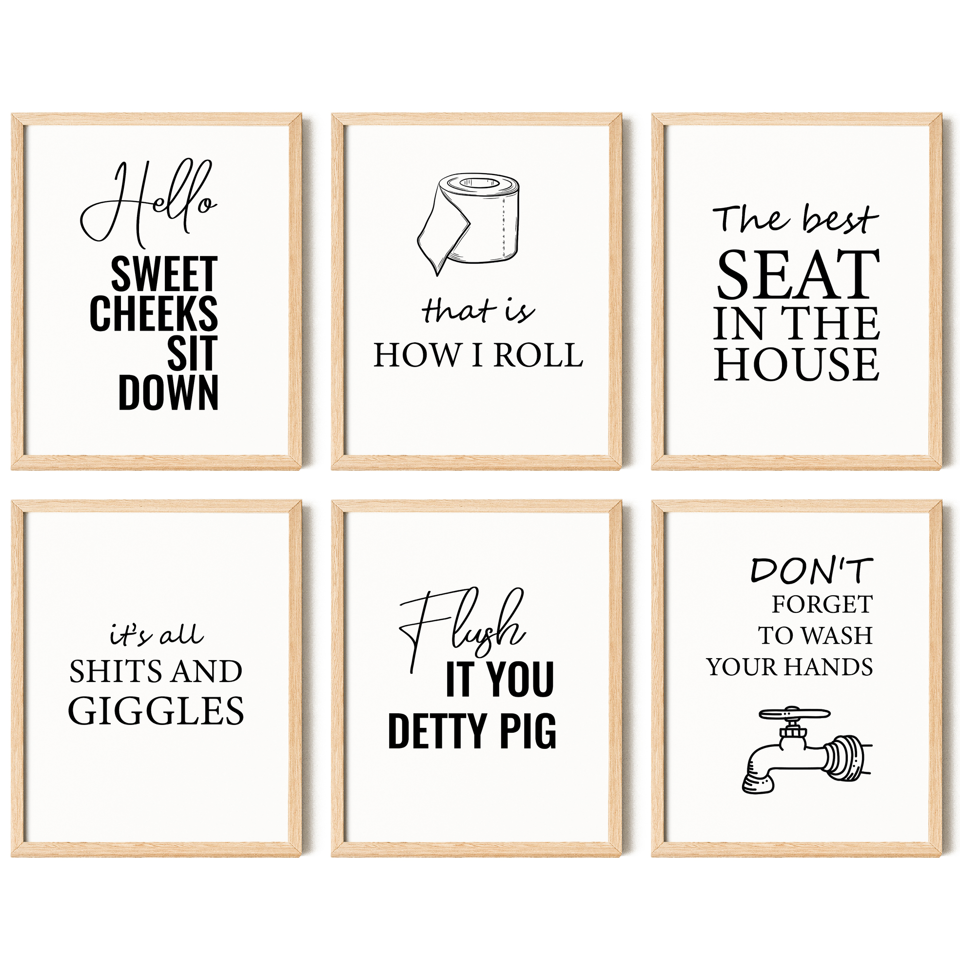 Bathroom Quotes and Sayings Art Prints | Set of Four Photos 8x10 ...