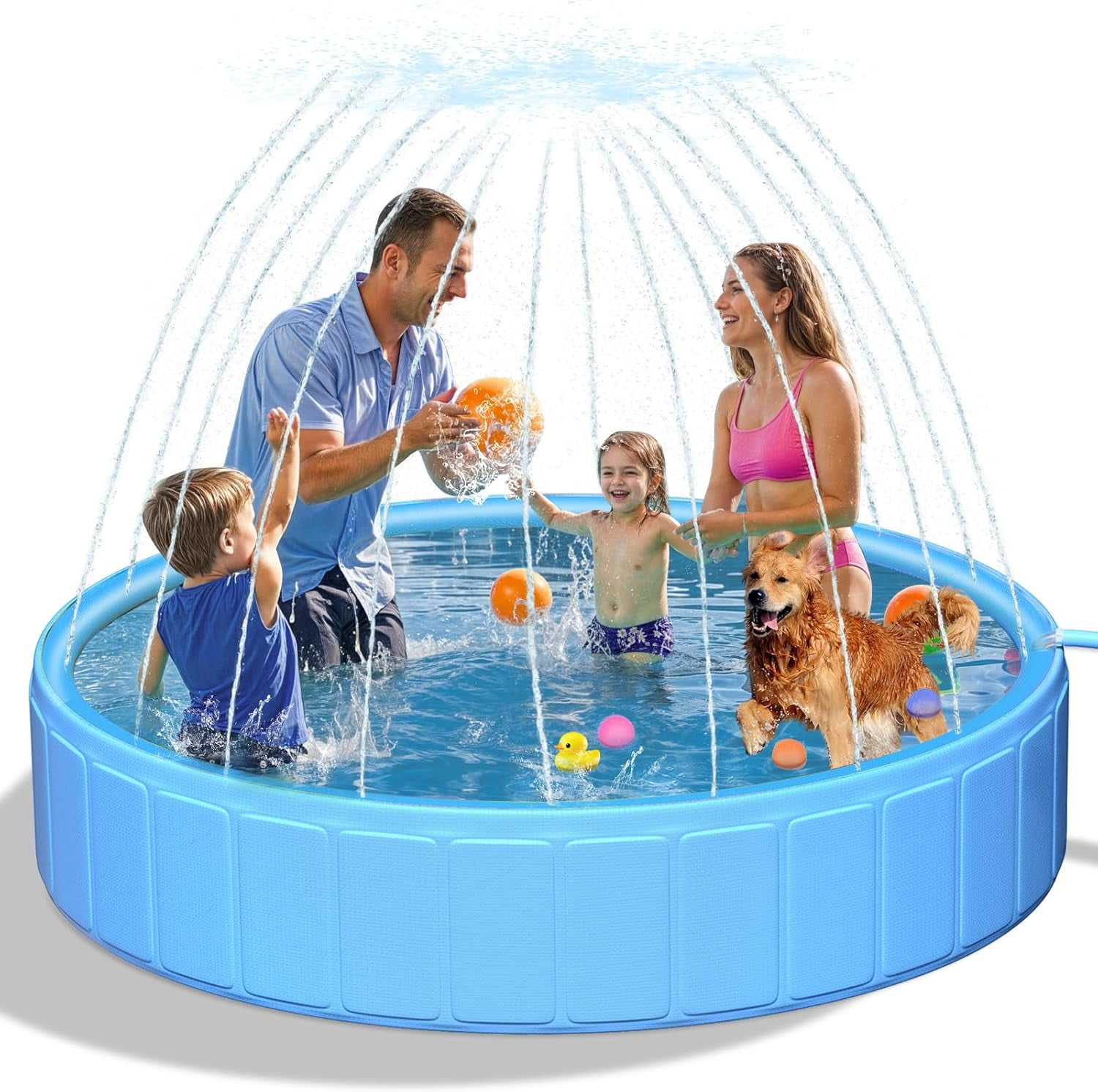 97" Extra Large Thicken Dog Pool for Large Dogs,Non-Slip Kiddie Pool ...