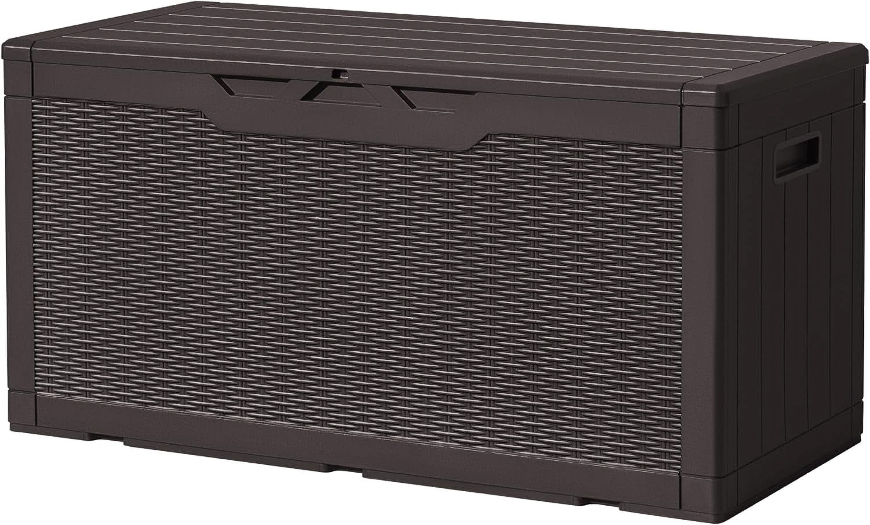97 Gallon Deck Box, Waterproof Resin Outdoor Storage Box for Outside ...
