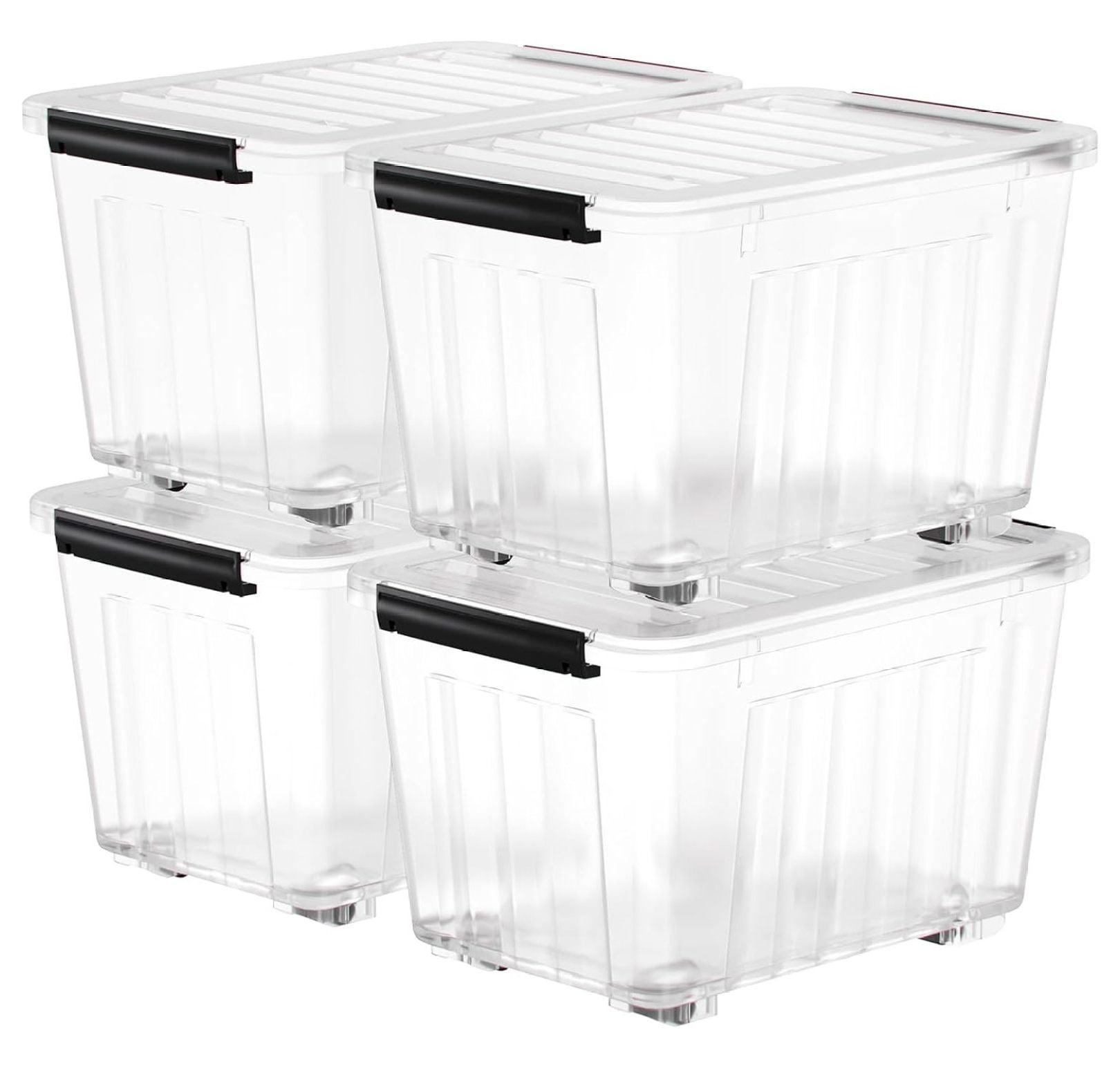 97 Quart Plastic Storage Bin, Stackable and Nestable Storage Boxes with ...