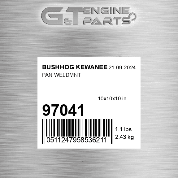 97041 PAN WELDMNT fits Bushhog Kewanee (New OEM) - Walmart.com