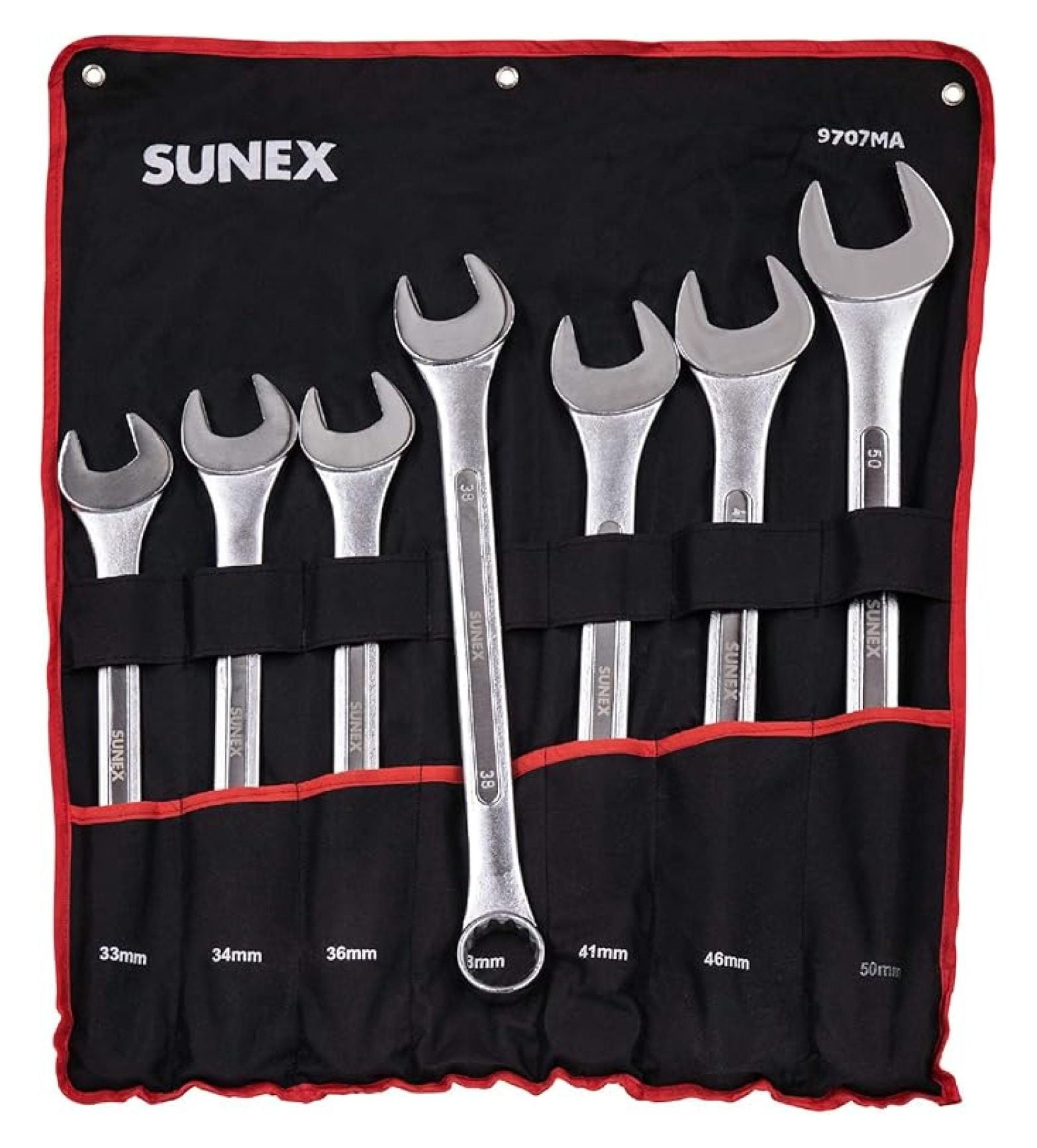 9707M Jumbo Metric Combination Wrench Set, 7Piece (Includes Roll-Case ...