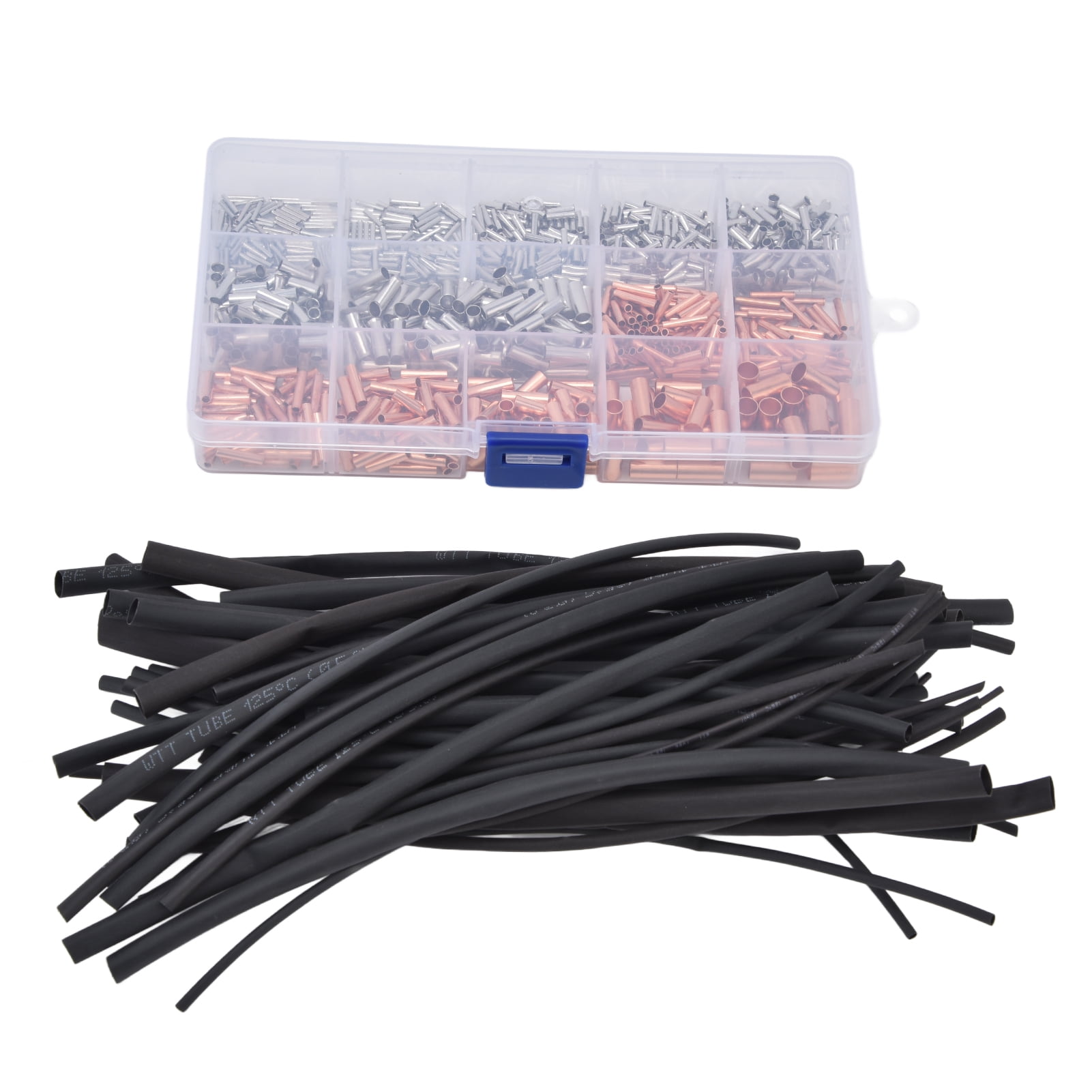 970Pcs/Set Tube Type Non Insulated Terminal Brass PVC Alloy Wire ...