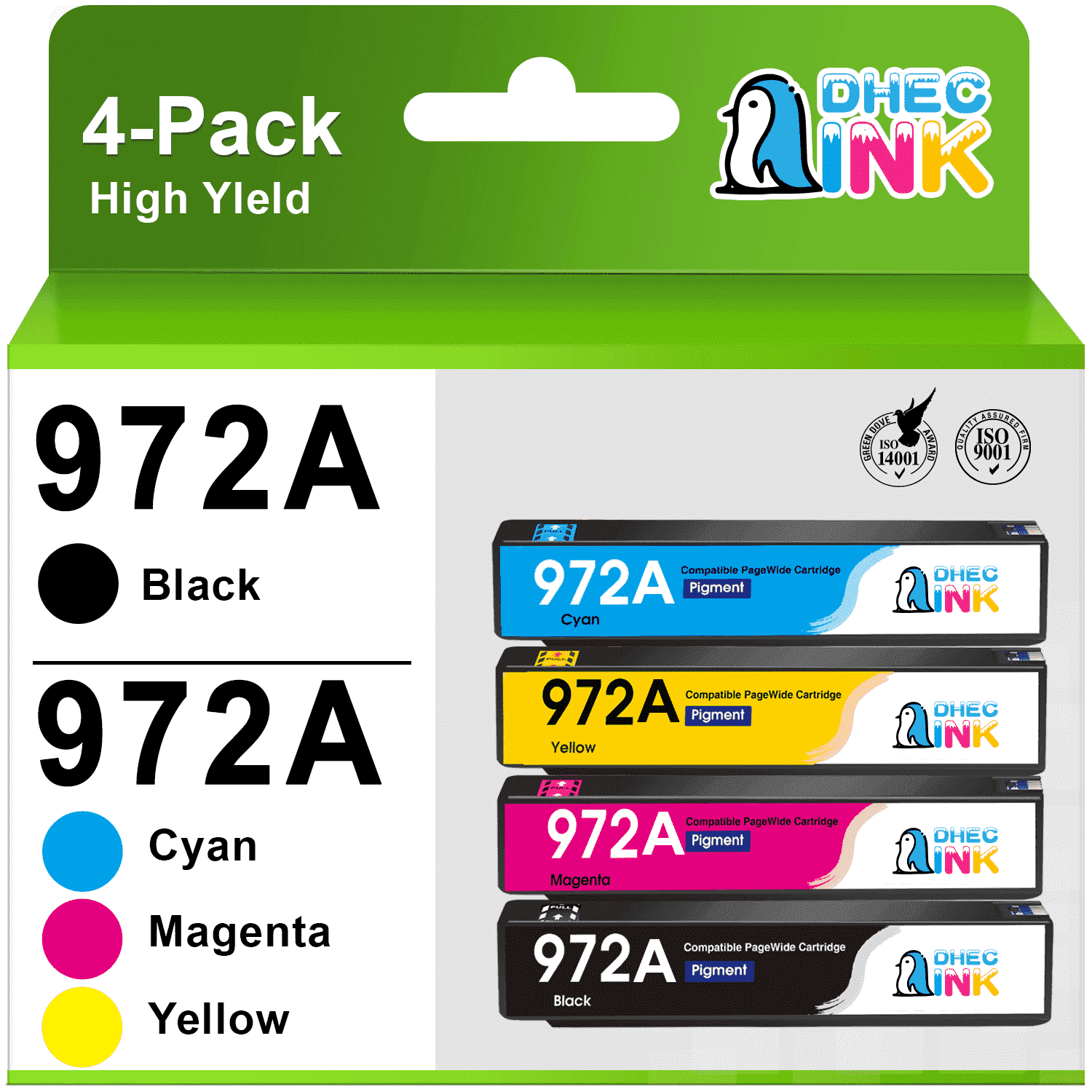 HP 972X 4-Pack Ink Cartridge for PageWide Pro MFP 477dw 452dw 552dw ...