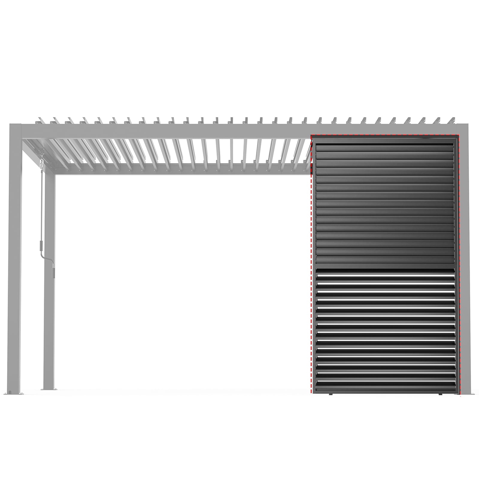 9720 Louver Grille 1/3 13Ft Aluminum Frame & Louvers,Black Aluminium ...